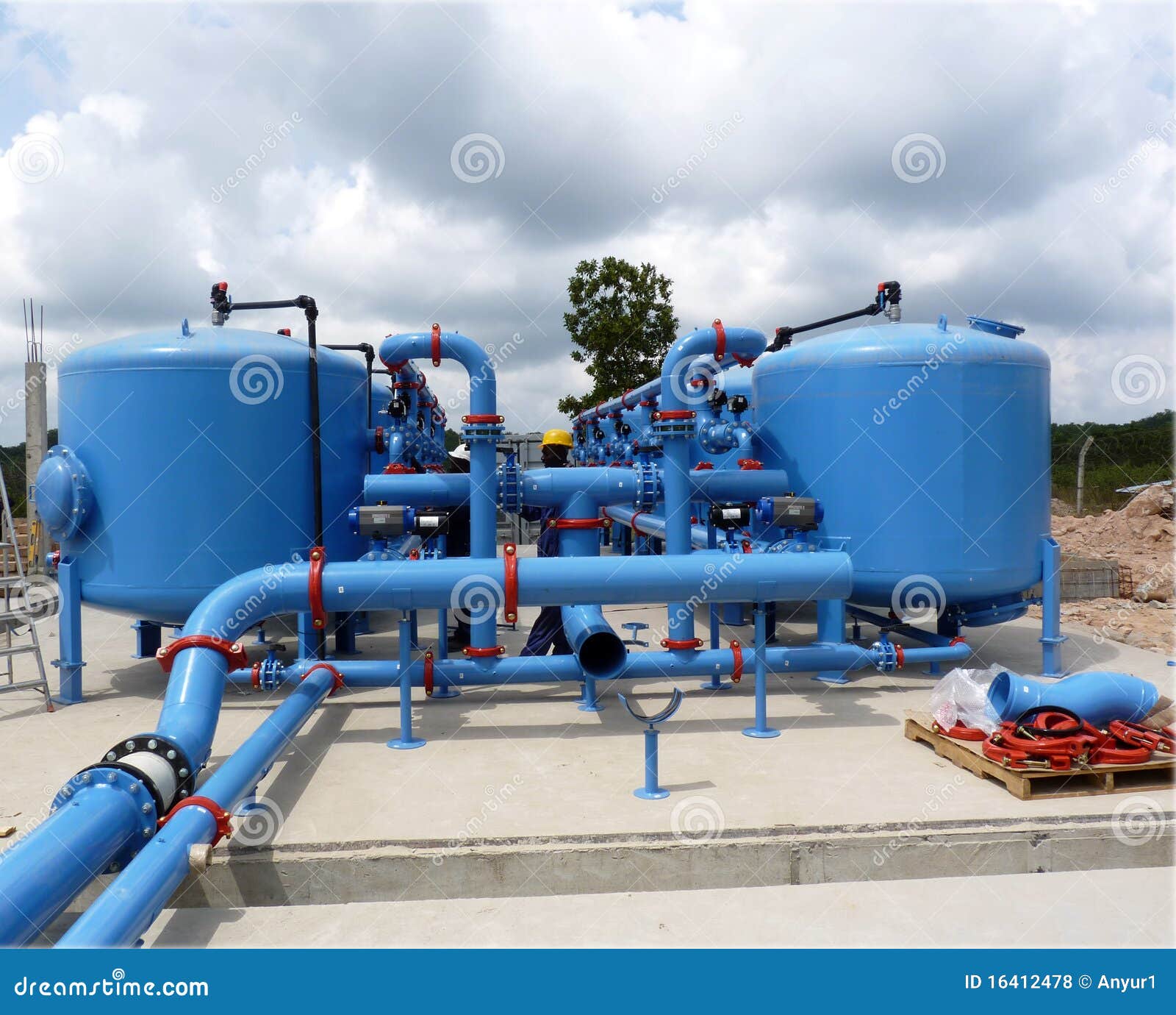 Water tanks stock photo. Image of chemical, factory, rendering - 16412478
