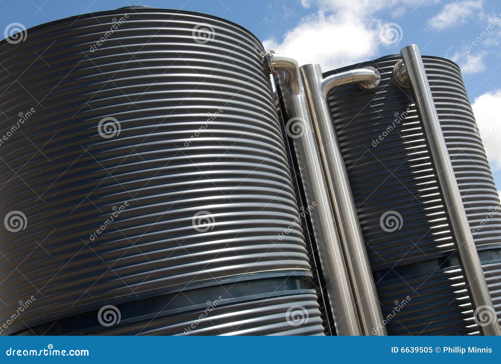 Water Tanks stock image. Image of ribbed, paint, polymer - 6639505