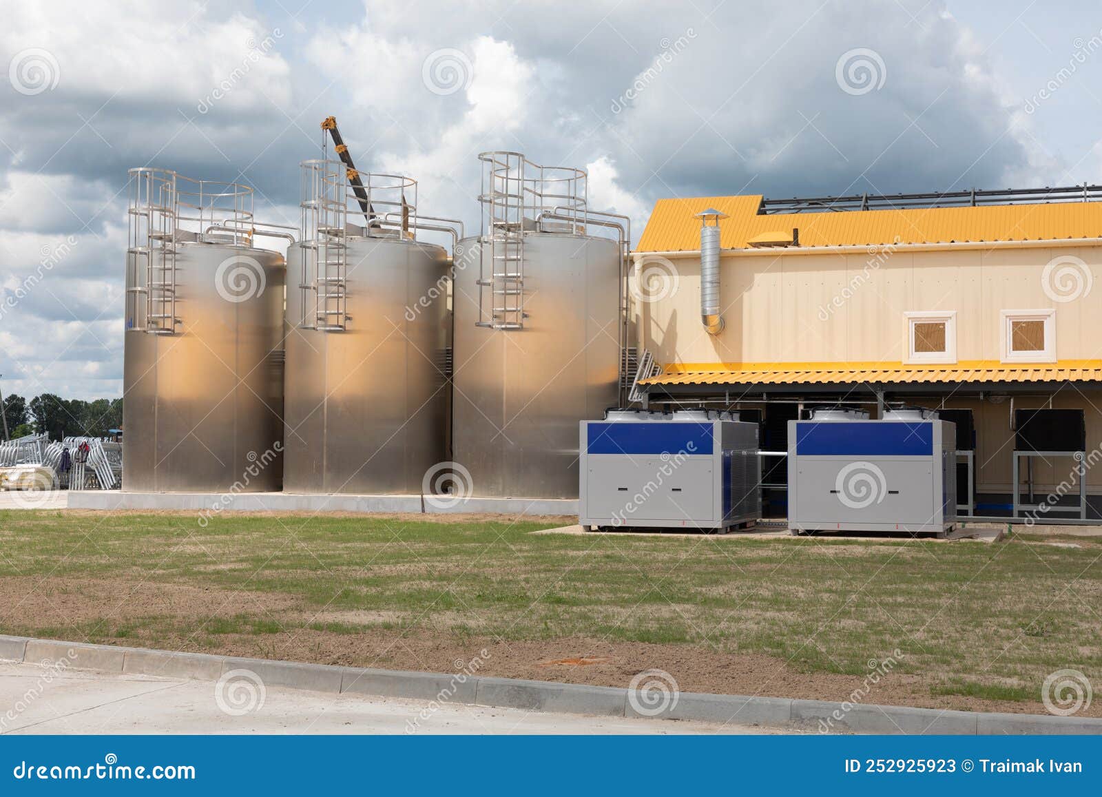 Water Tanks on a Modern Farm Stock Image - Image of farming, feeding ...