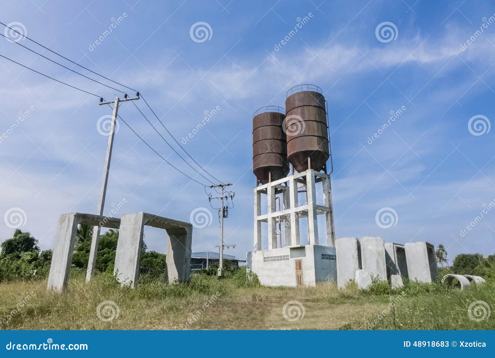 Water tanks stock image. Image of tall, reservoir, building - 48918683