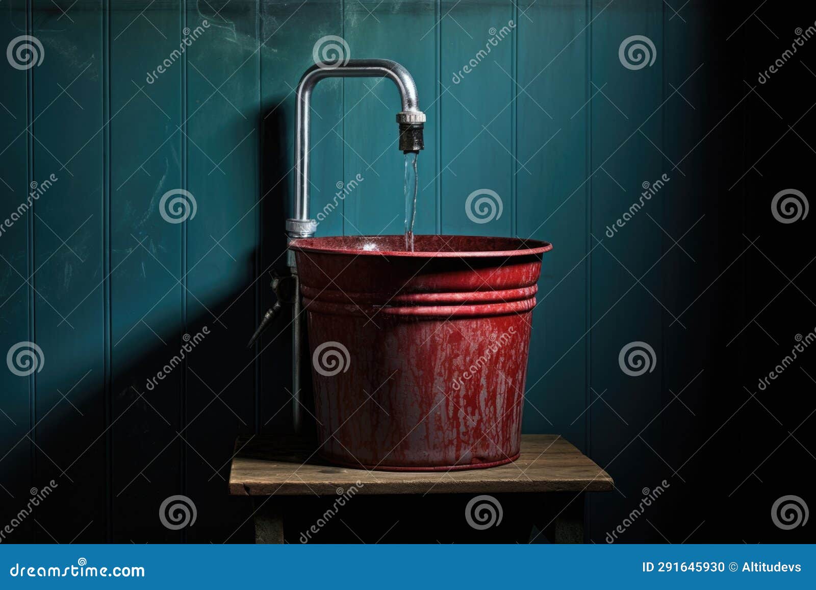 A Water Tap Aligned with a Bucket Stock Photo - Image of household ...