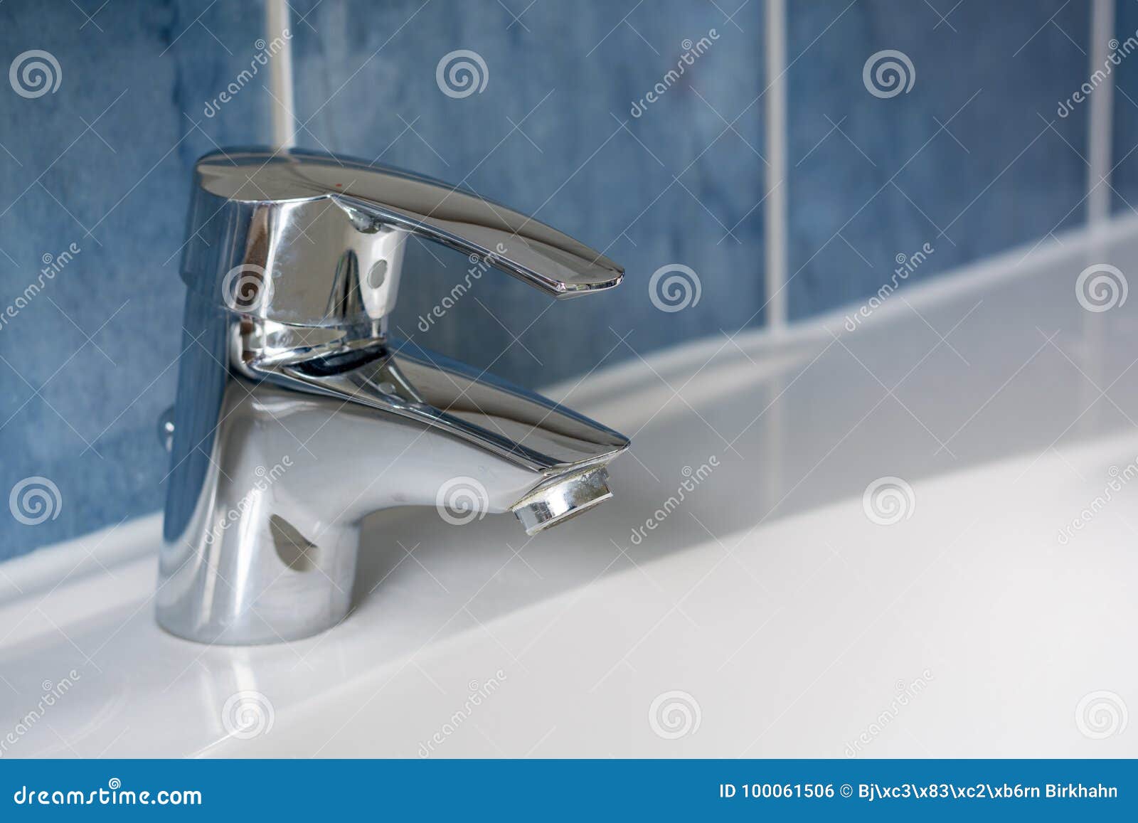 Water Tap in the Bathroom from the Side Stock Photo - Image of shiny ...