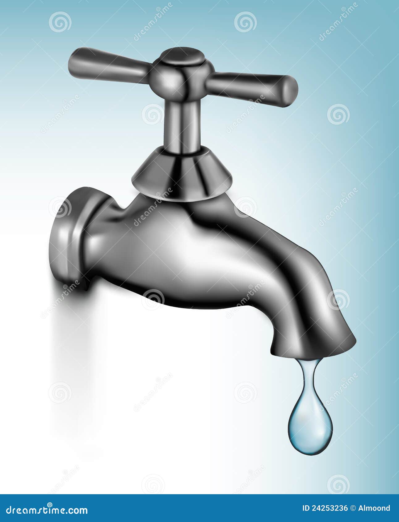 Water tap with drop stock vector. Illustration of metal - 24253236