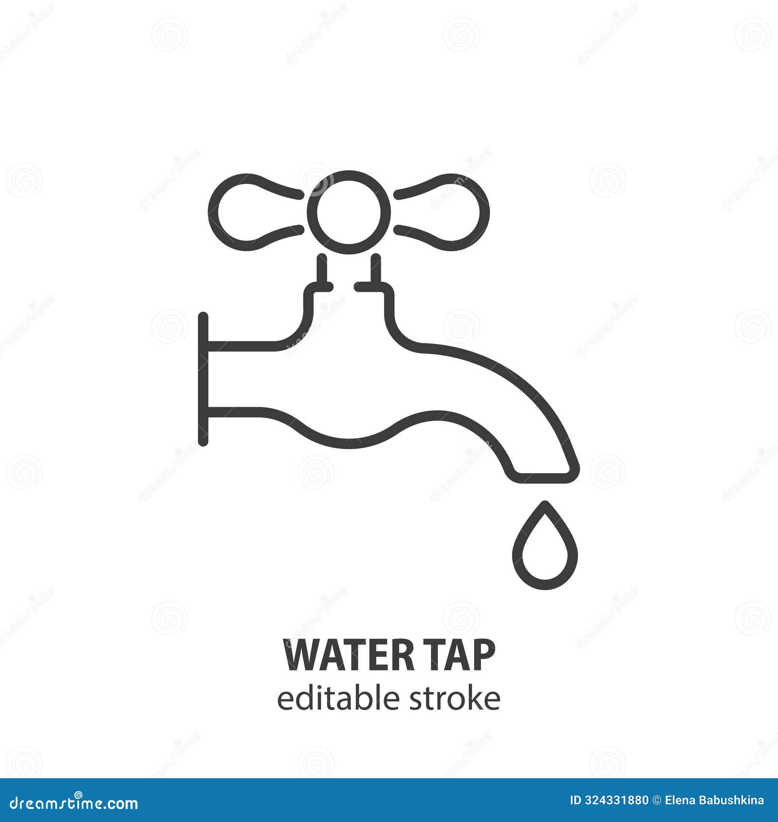 Water Tap with Drop Line Icon. Vector Illustration Stock Vector ...