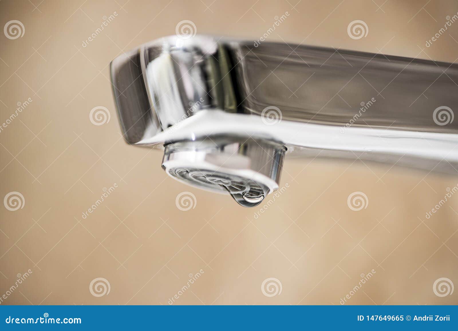 Water Tap and Drops of Water. Water Tap with Dripping Waterdrop Stock ...