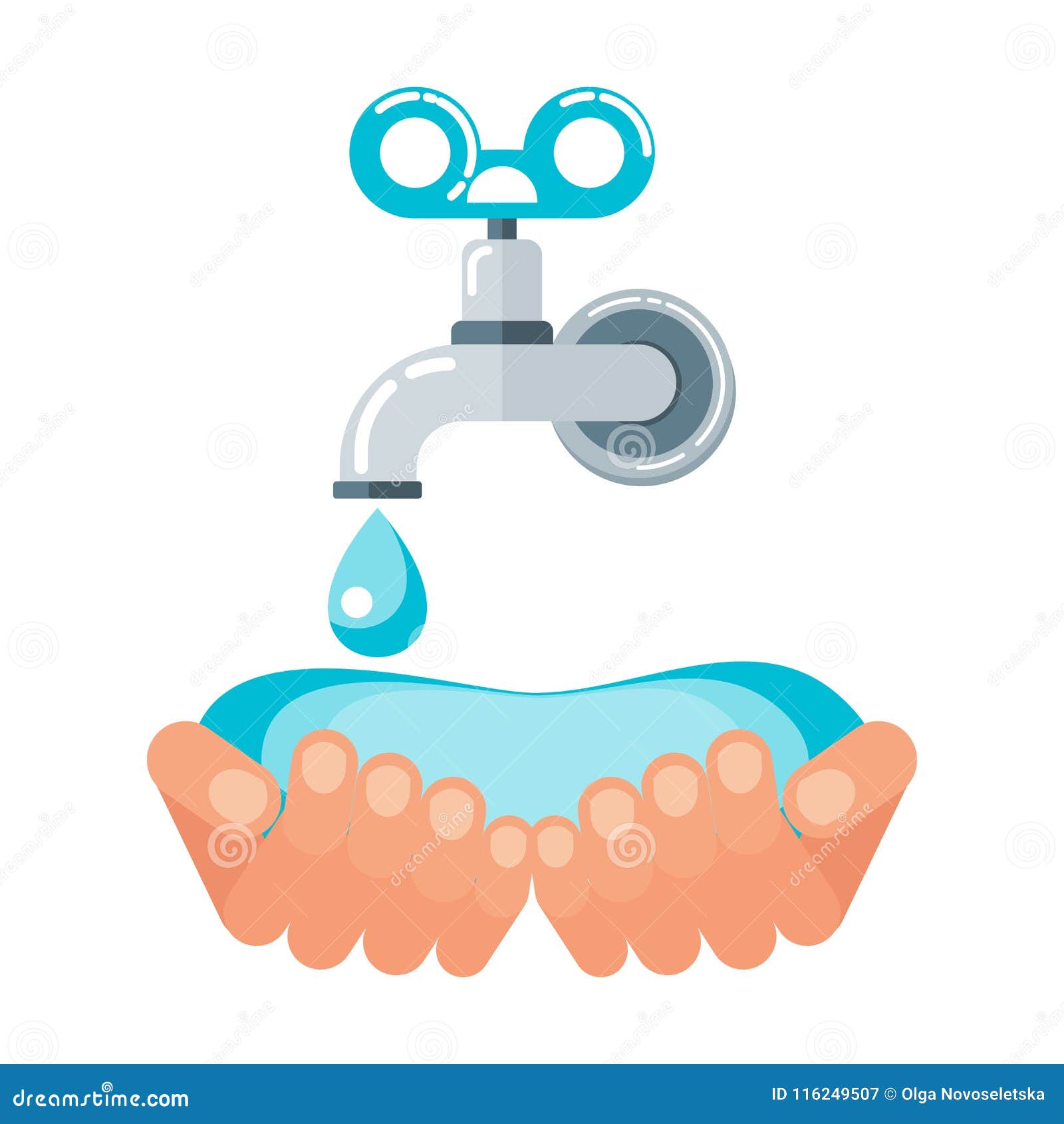 Hands with water stock vector. Illustration of sign - 116249507