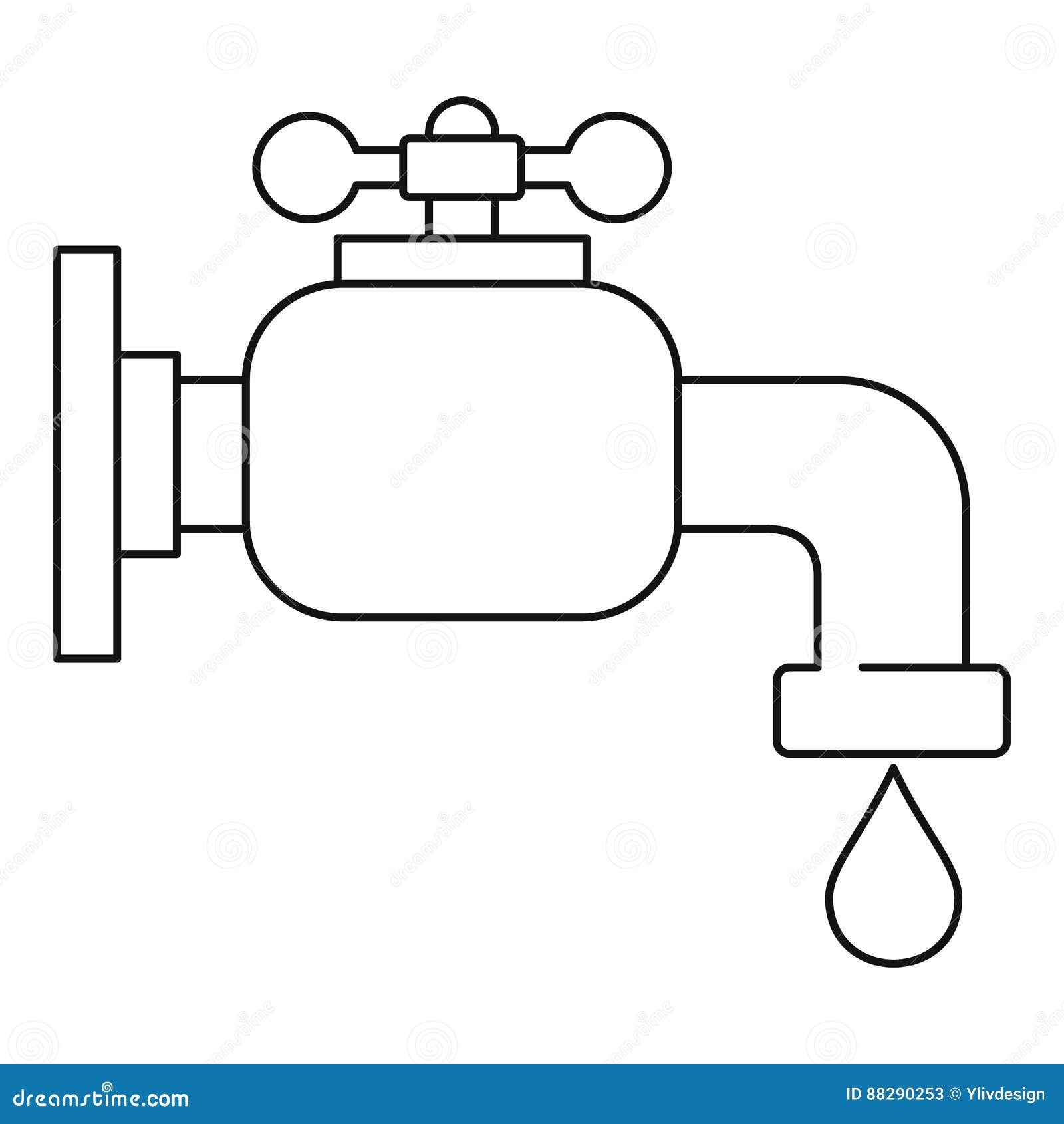 Water Tap Icon, Outline Style Stock Vector - Illustration of outline ...