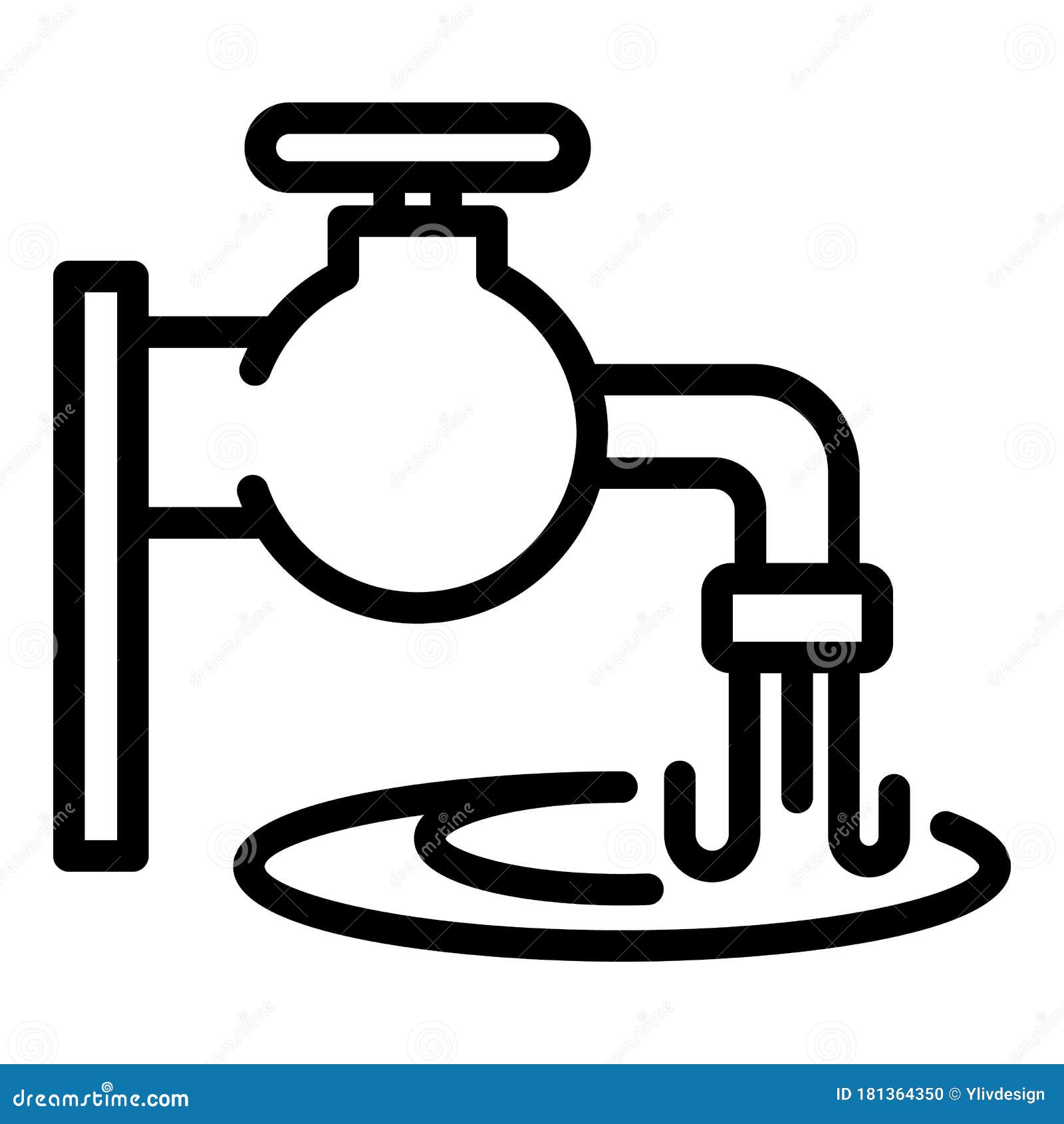 Water Tap Icon Outline Style Stock Vector Illustration Of Detail