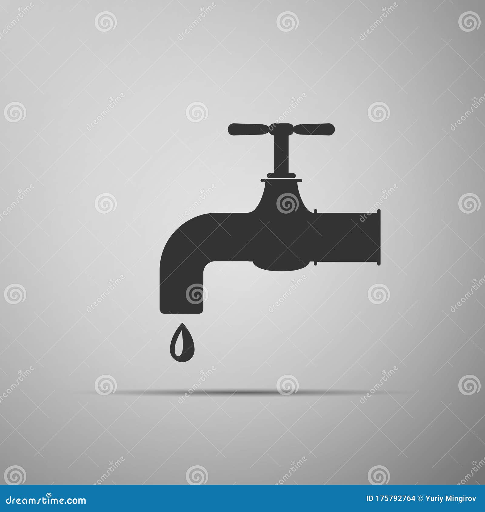 Water tap icon. stock vector. Illustration of drip, icon - 175792764