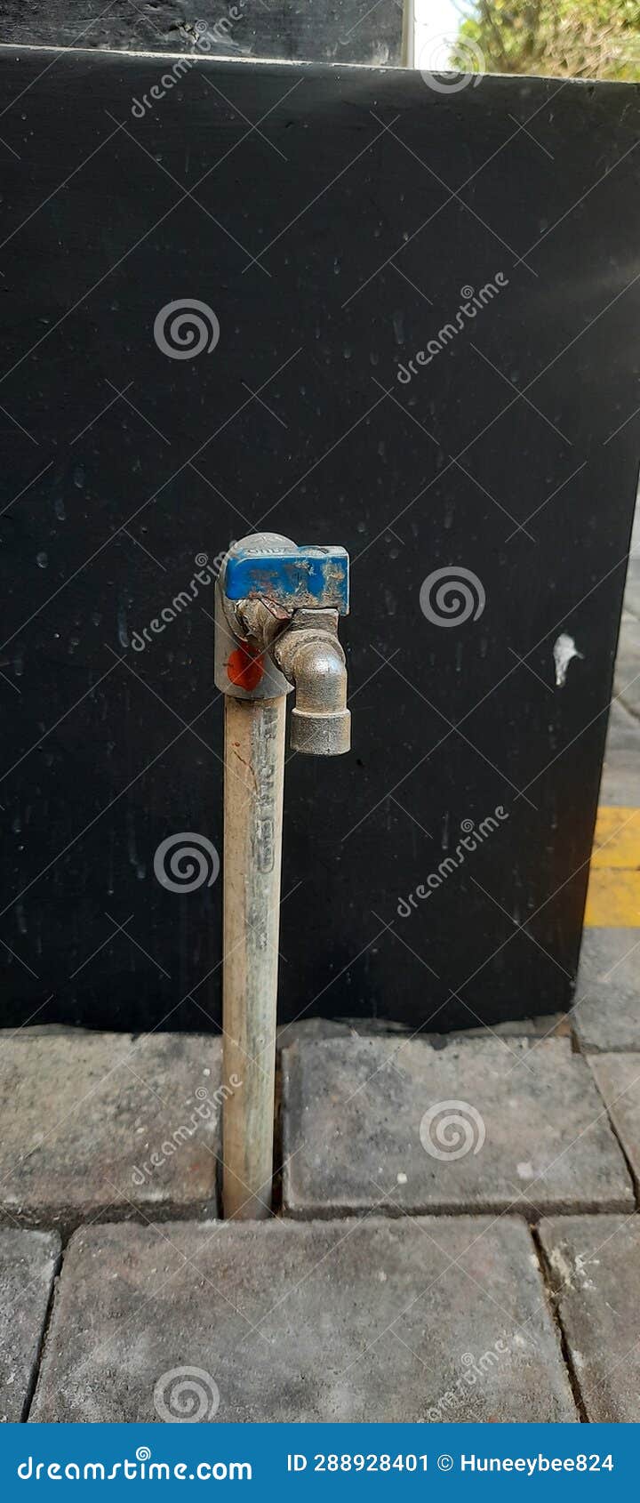 Water Tap Installed in the Yard Stock Image - Image of installed, dull ...