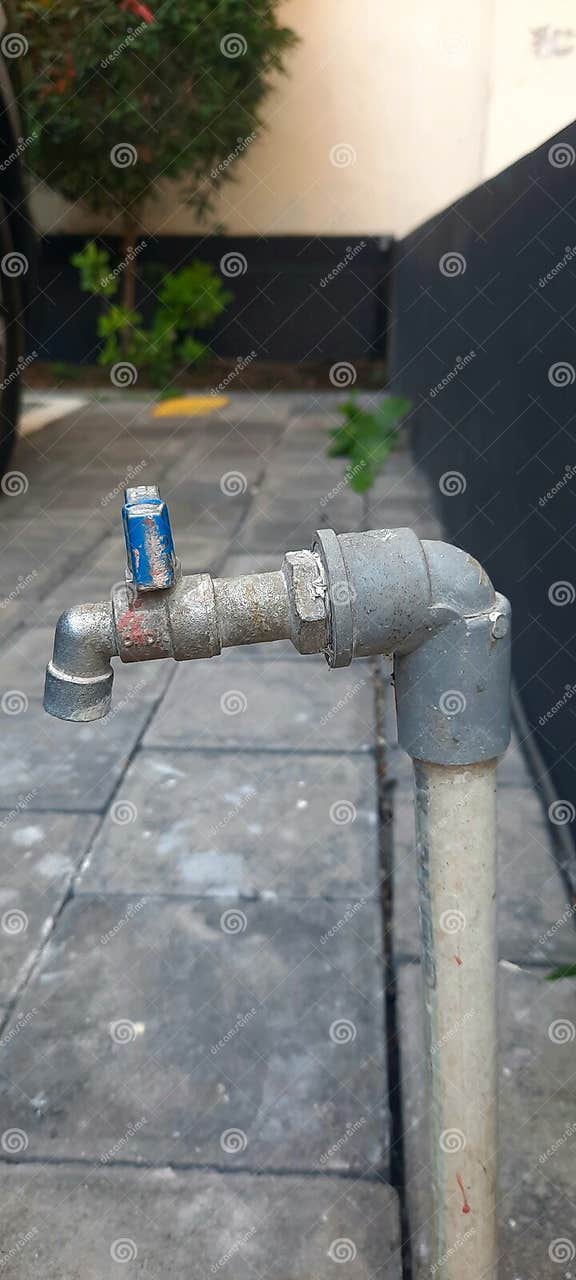 Water Tap Installed in the Yard Stock Image - Image of dull, yard ...