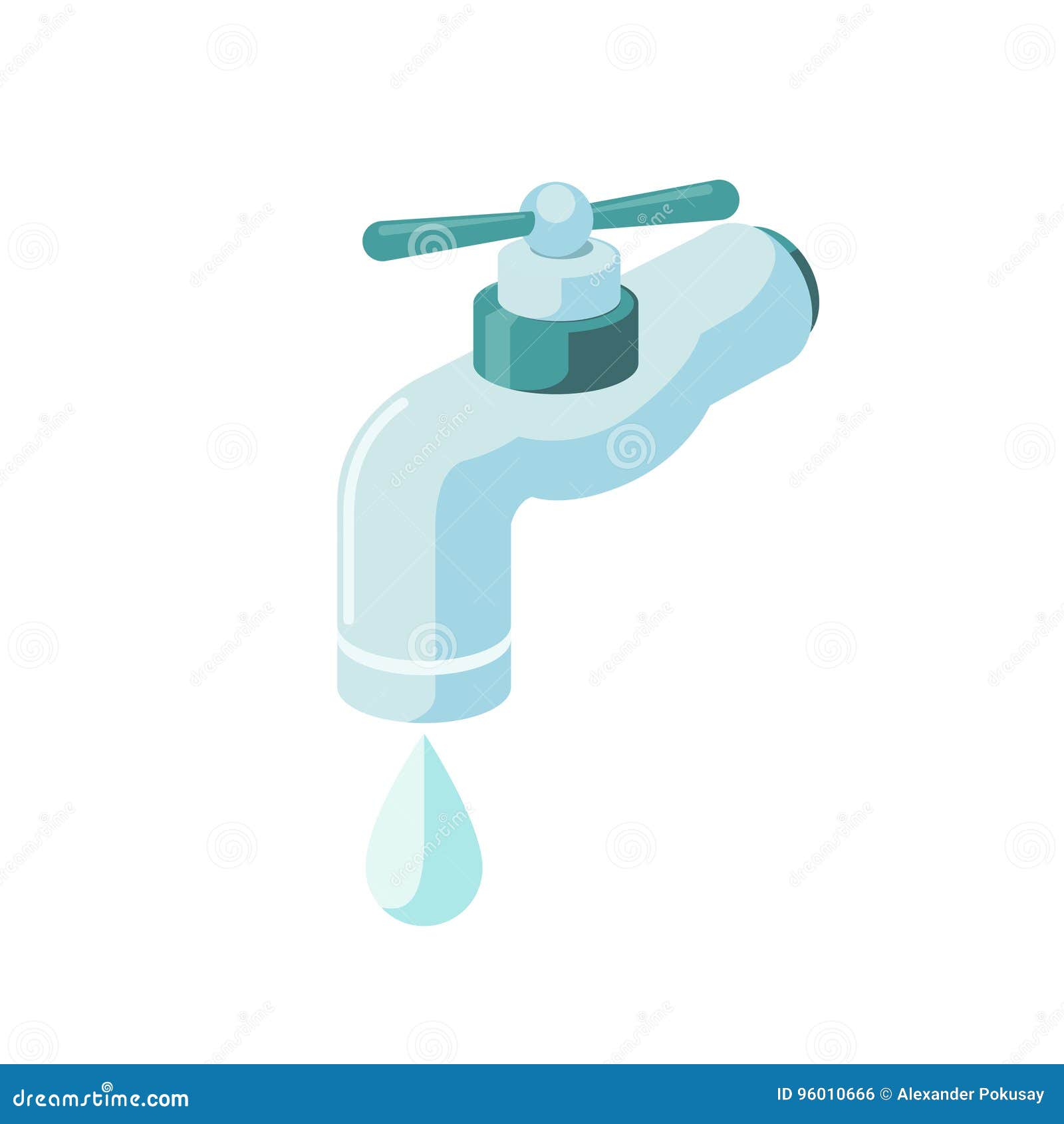 Water Tap Isometric Vector Illustration Stock Vector - Illustration of ...