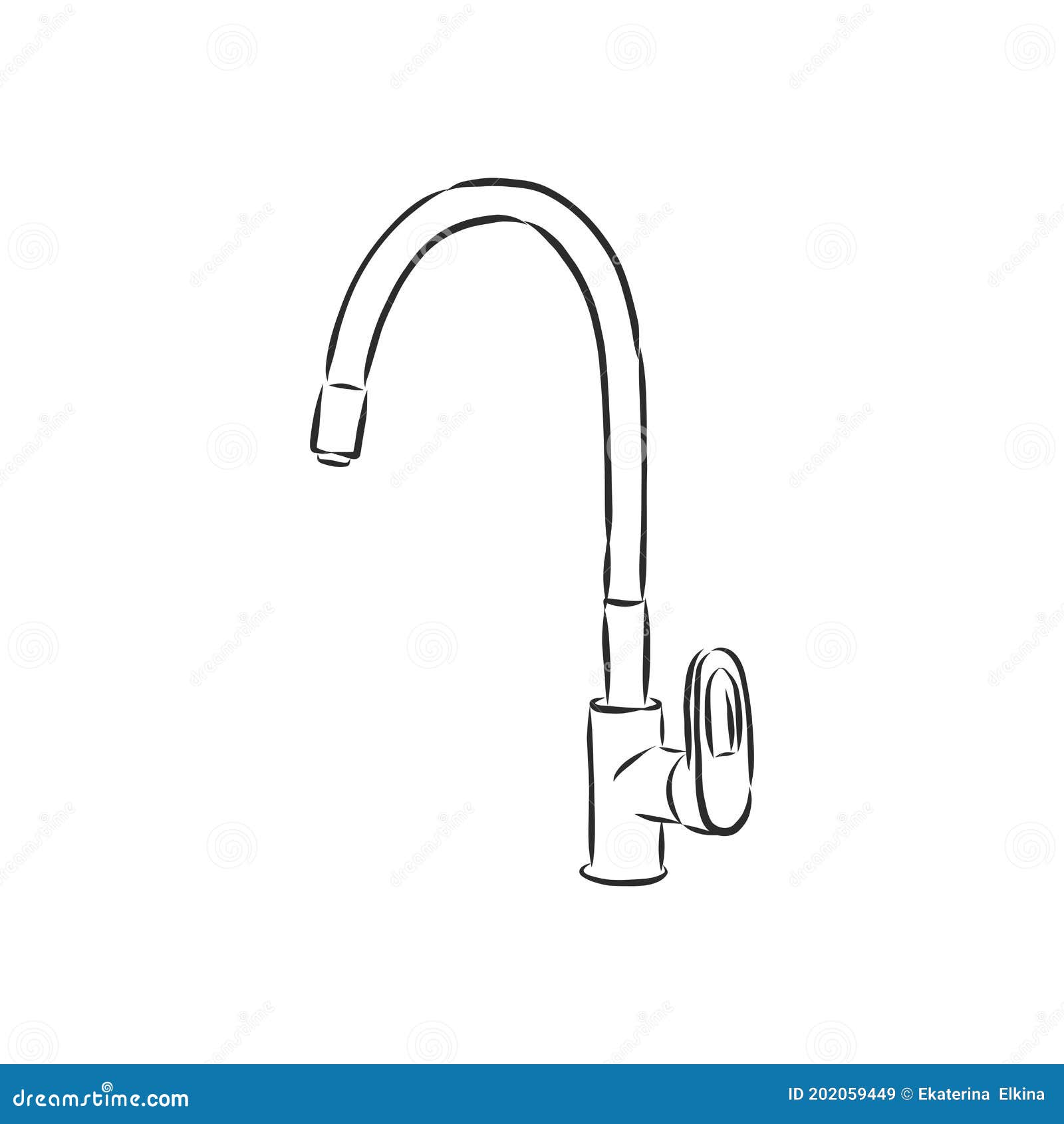 Water Tap for Kitchen, Vector Single Sketch Kitchen Faucet Stock ... Water Tap for Kitchen, Vector Single Sketch Kitchen Faucet Stock ...