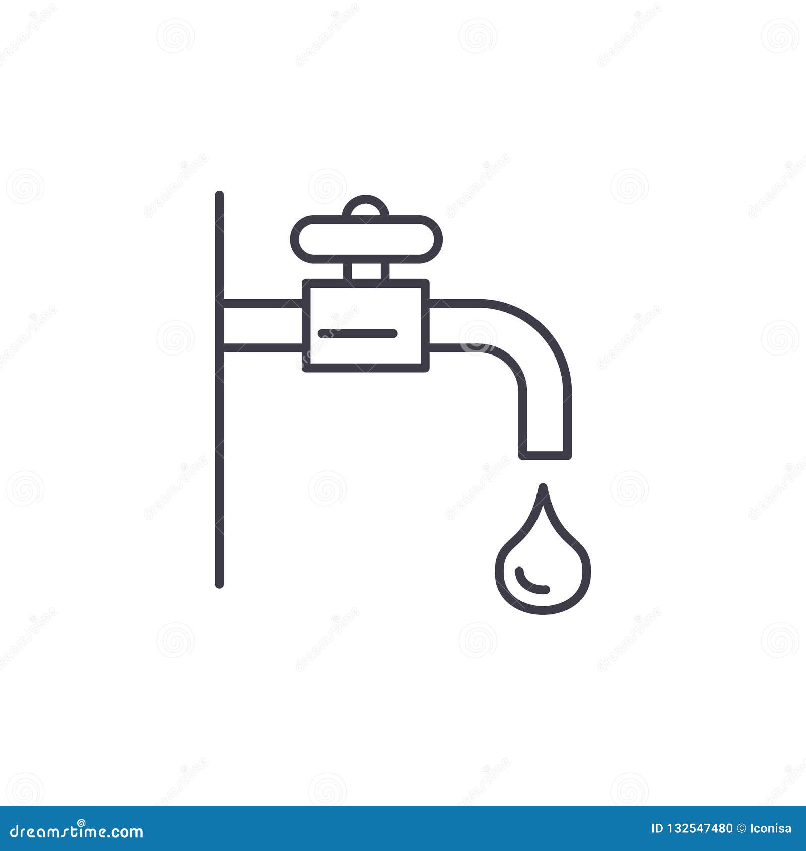 Water Tap Line Icon Concept. Water Tap Vector Linear Illustration ...
