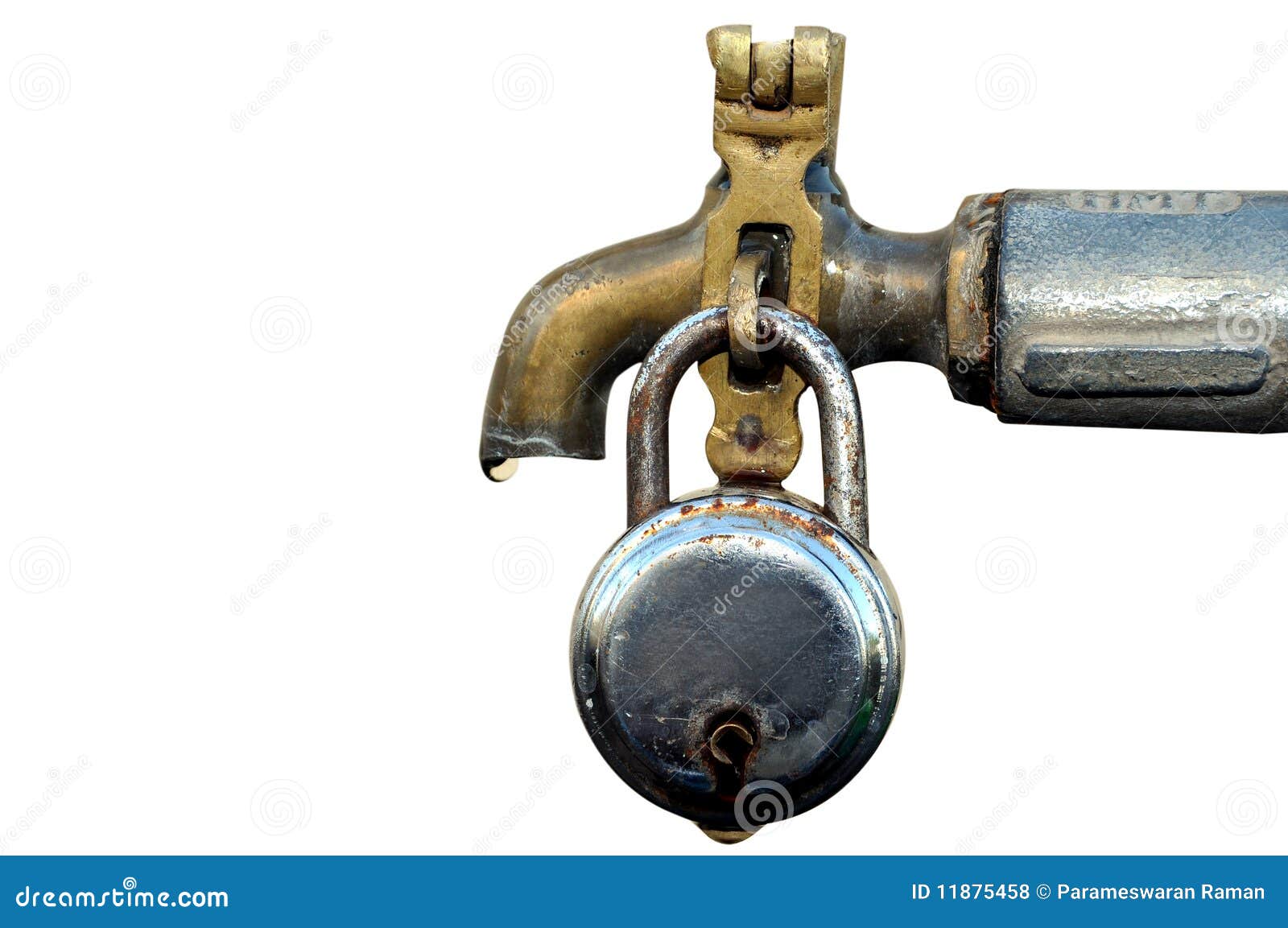 Water tap with lock stock photo. Image of source, oceania - 11875458