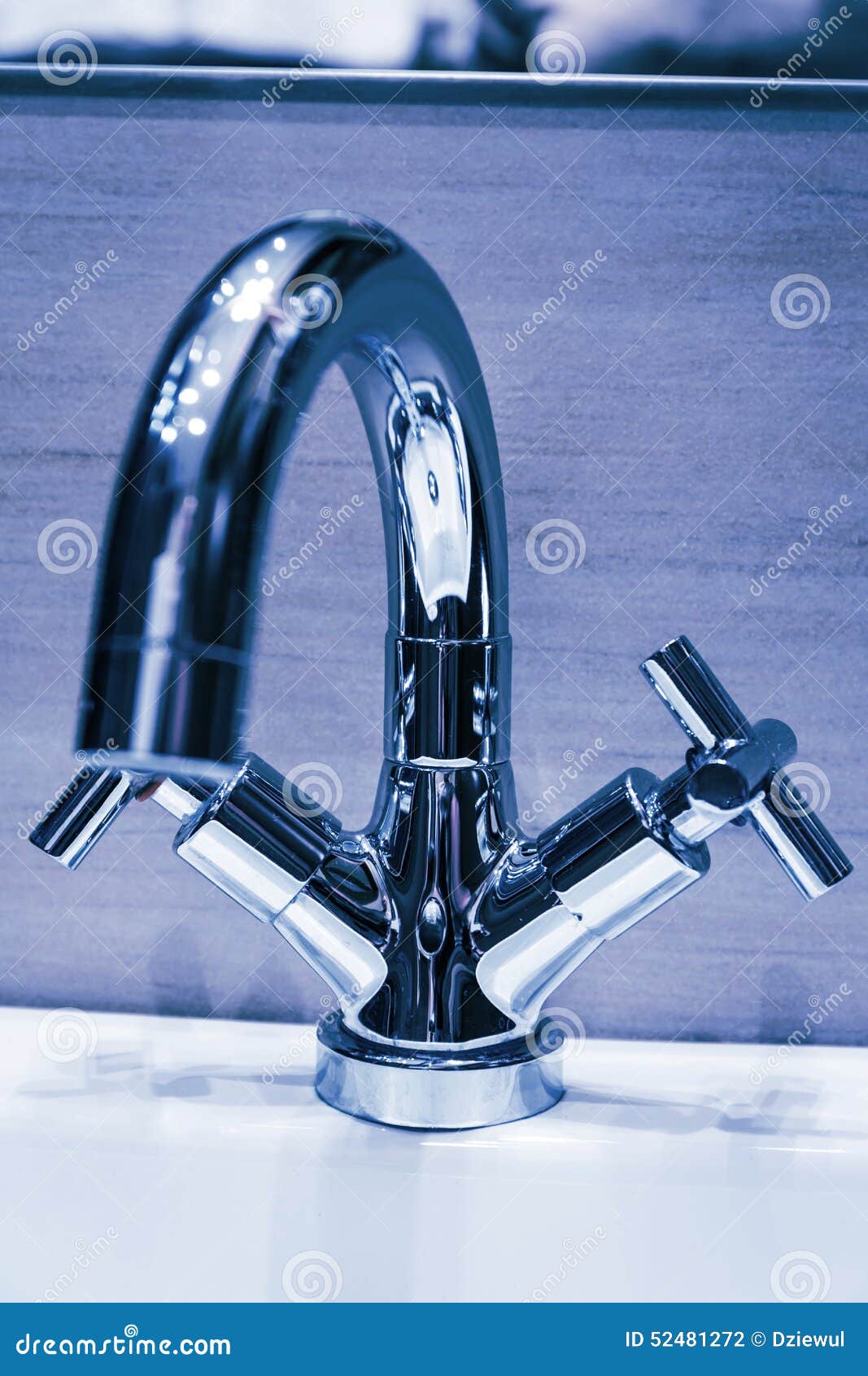 Water Tap with Modern Design in Bathroom Stock Photo - Image of ...