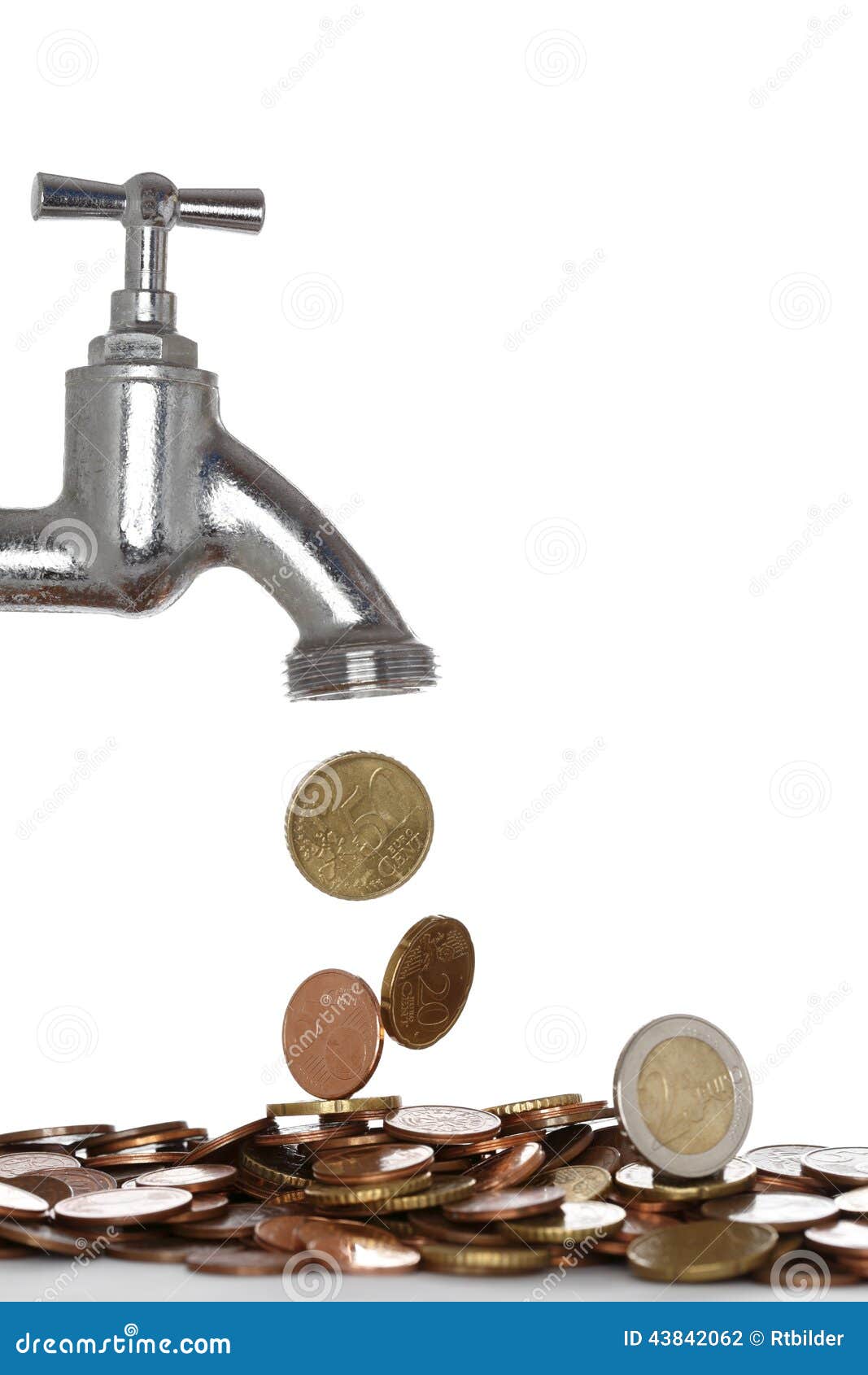 Water tap with money stock photo. Image of bath, fresh - 43842062
