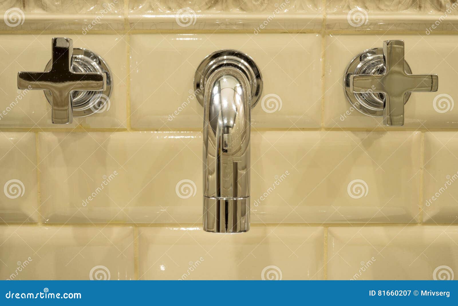 Water Tap Mounted in the Wall Stock Image - Image of wall, interior ...