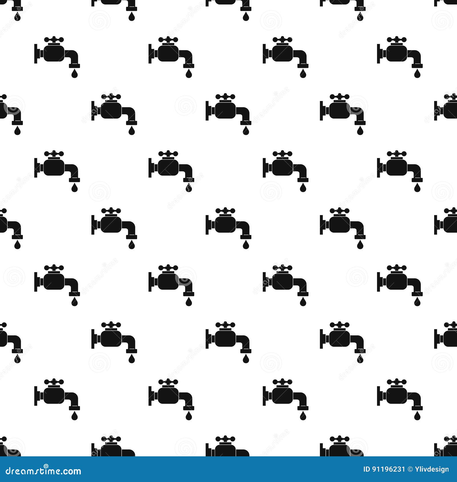 Water tap pattern vector stock vector. Illustration of black - 91196231
