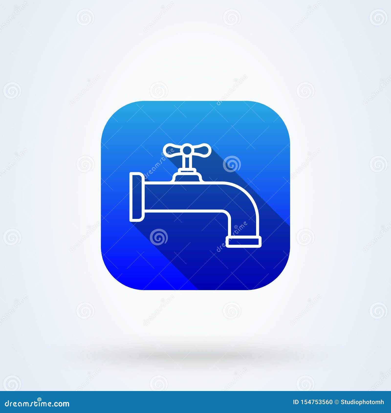 Water Tap Simple Vector. Line Art Modern Icon Design Illustration Stock ...