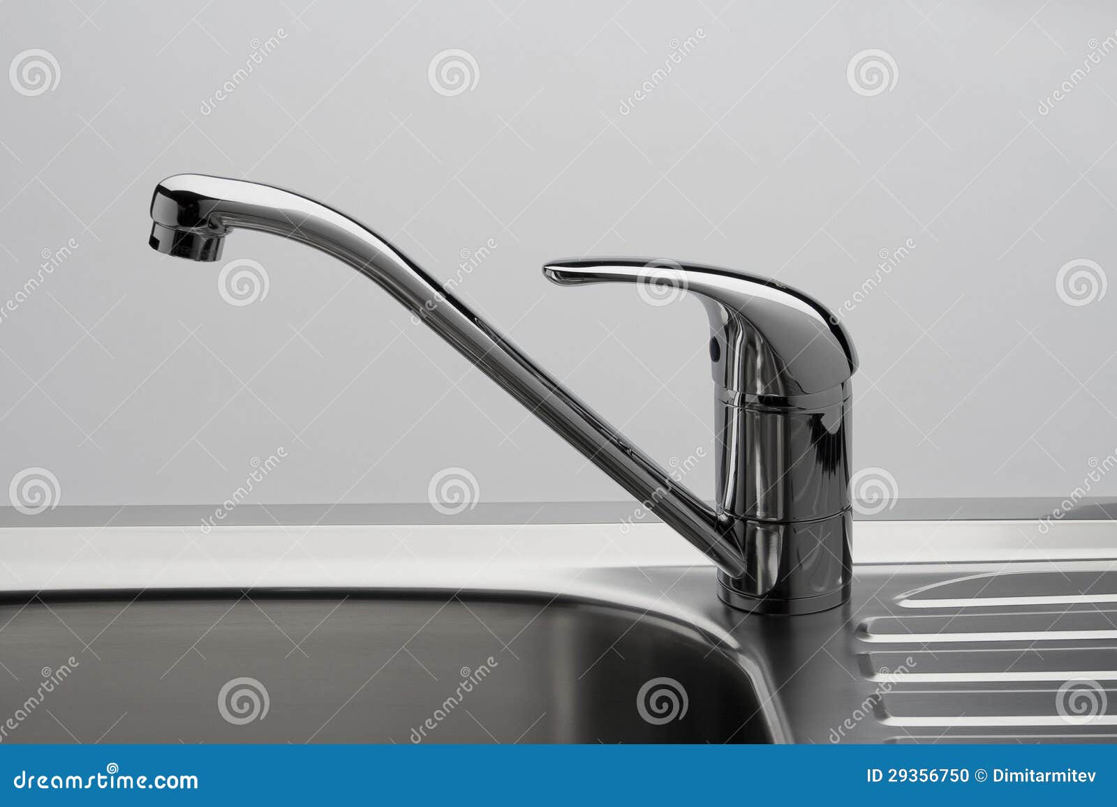Water tap and sink in grey stock photo. Image of shiny - 29356750
