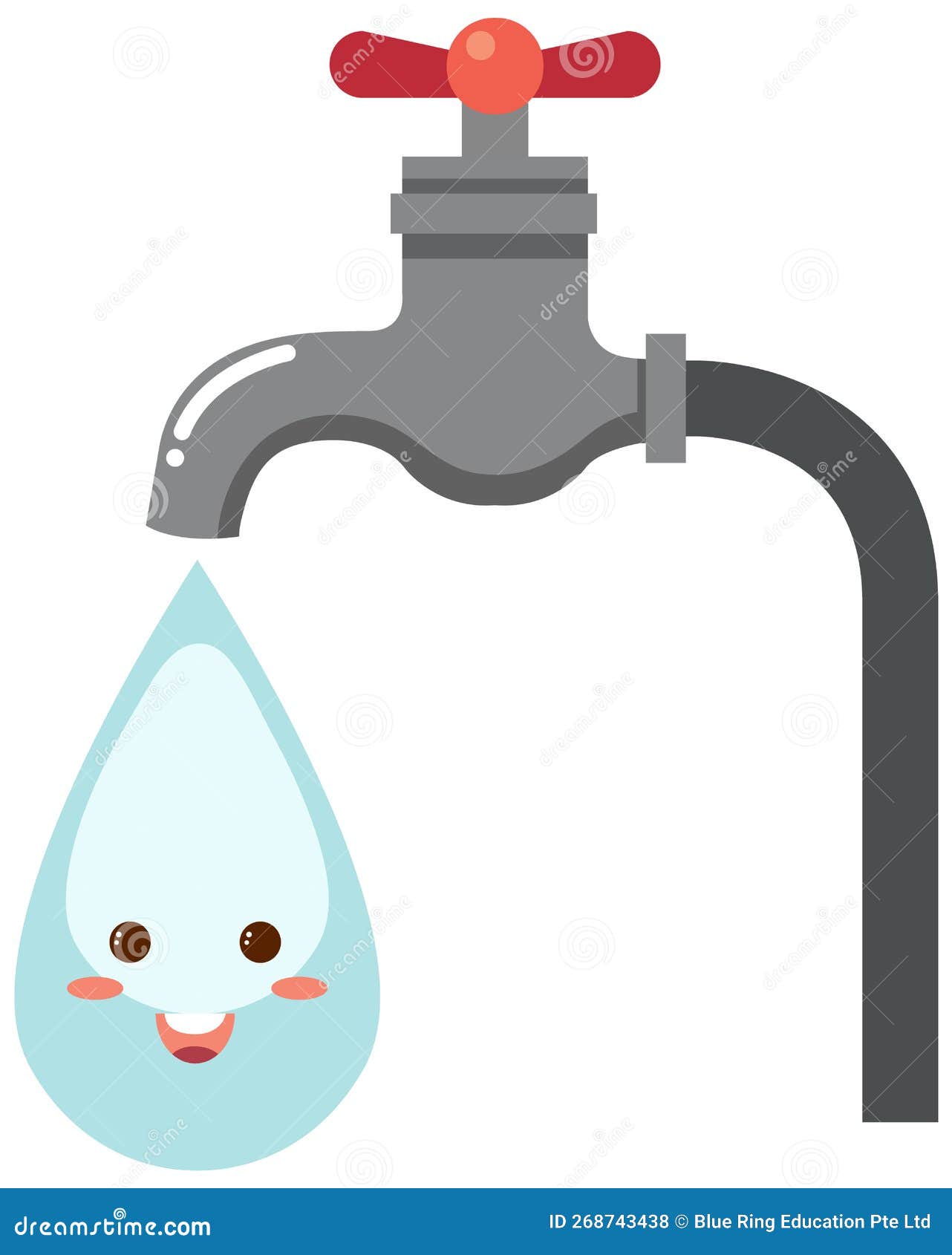 Water Tap with Smiley Droplet Stock Vector - Illustration of droplet ...