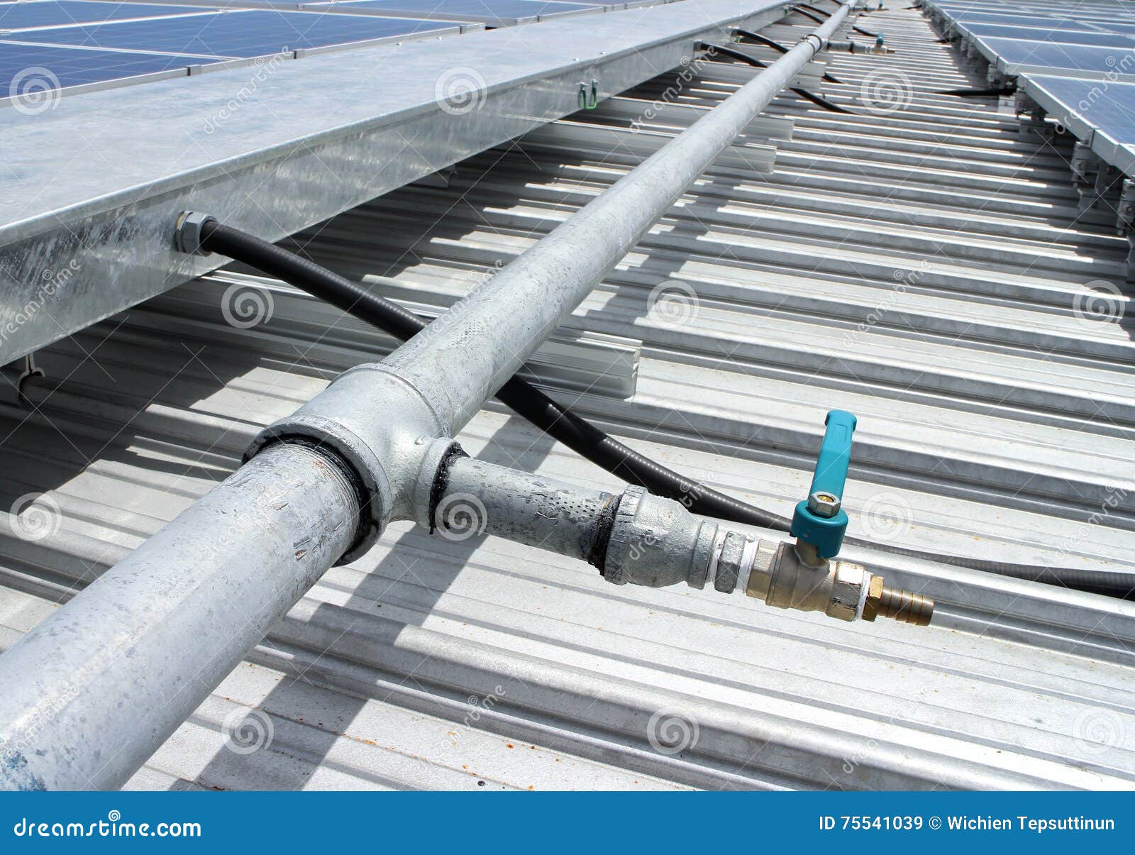 Water Tap Solar PV Rooftop stock image. Image of power - 75541039