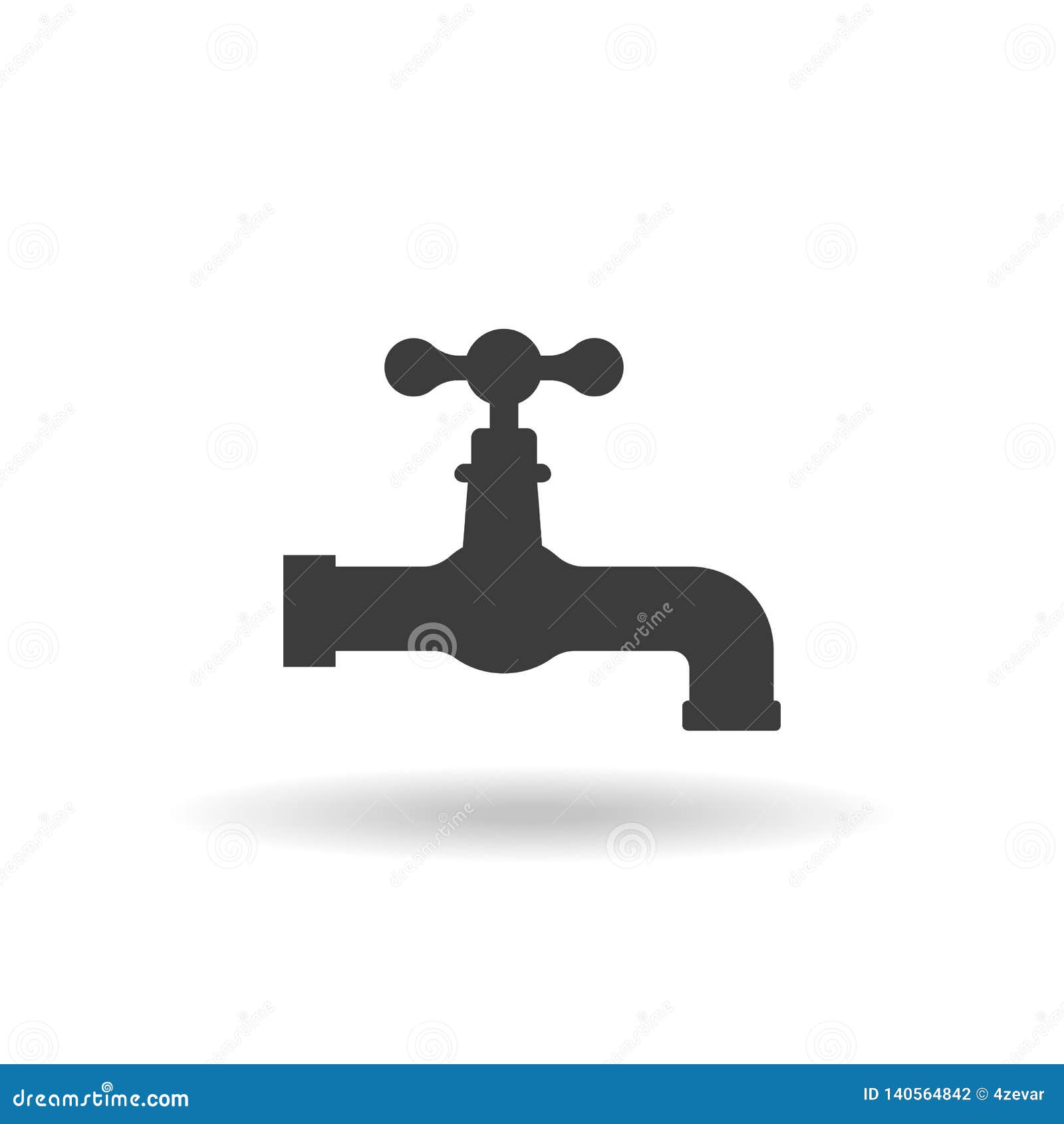 Water tap vector icon stock vector. Illustration of black - 140564842