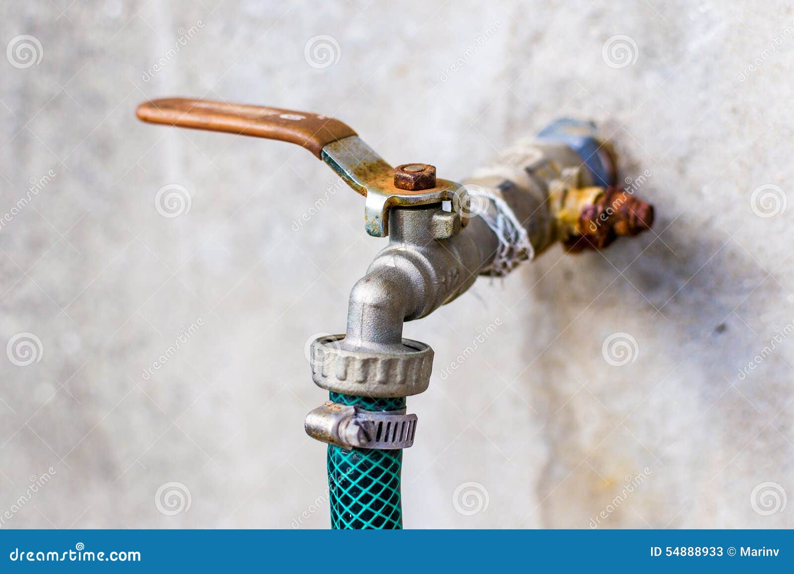 Water tap on the wall stock image. Image of thirst, spigot - 54888933