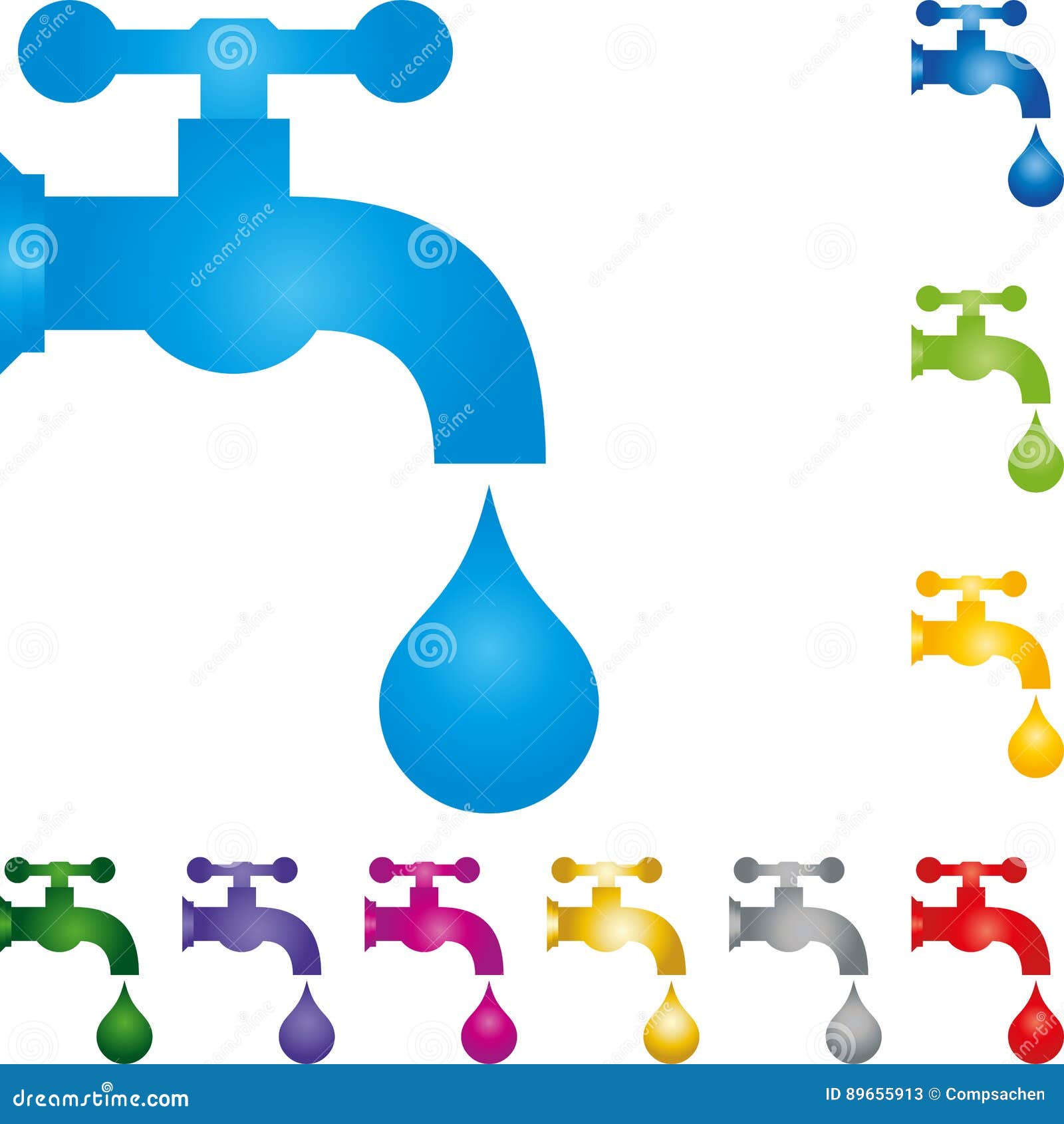 Water Tap and Water Drop, Plumber Logo Stock Vector - Illustration of ...