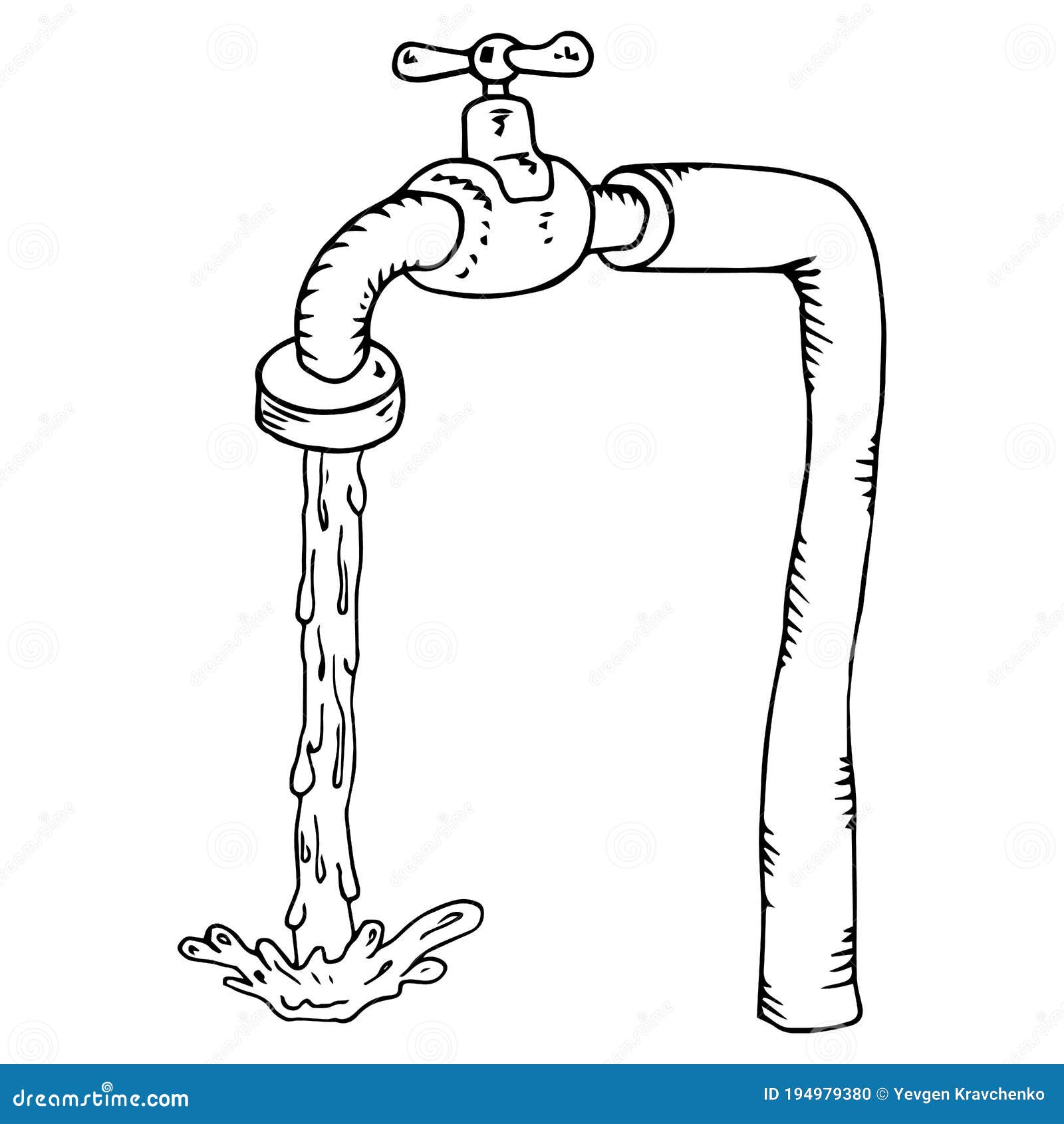 Water Tap. Water Tap with Water. Vector Illustration of a Water Faucet ... Water Tap. Water Tap with Water. Vector Illustration of a Water Faucet ...