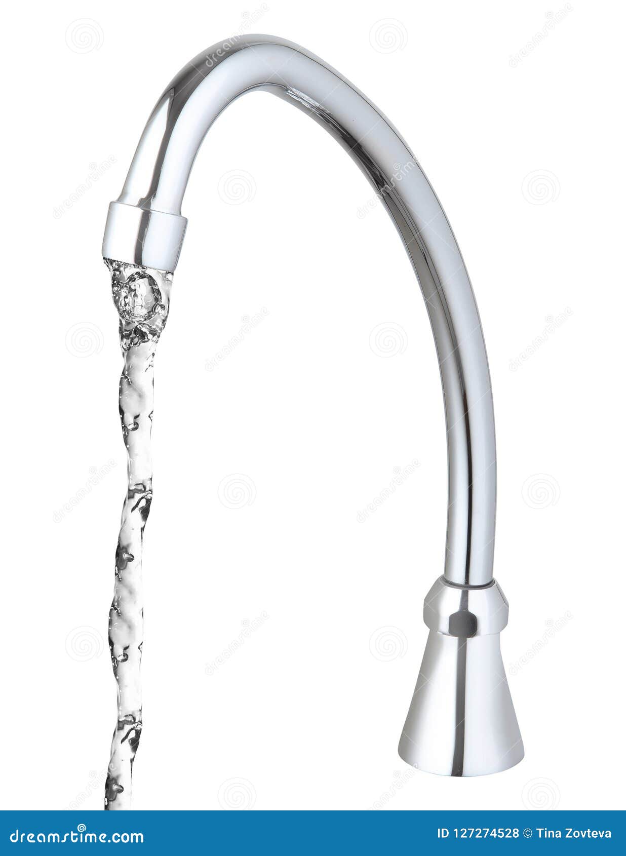 Water from tap on White stock photo. Image of household - 127274528
