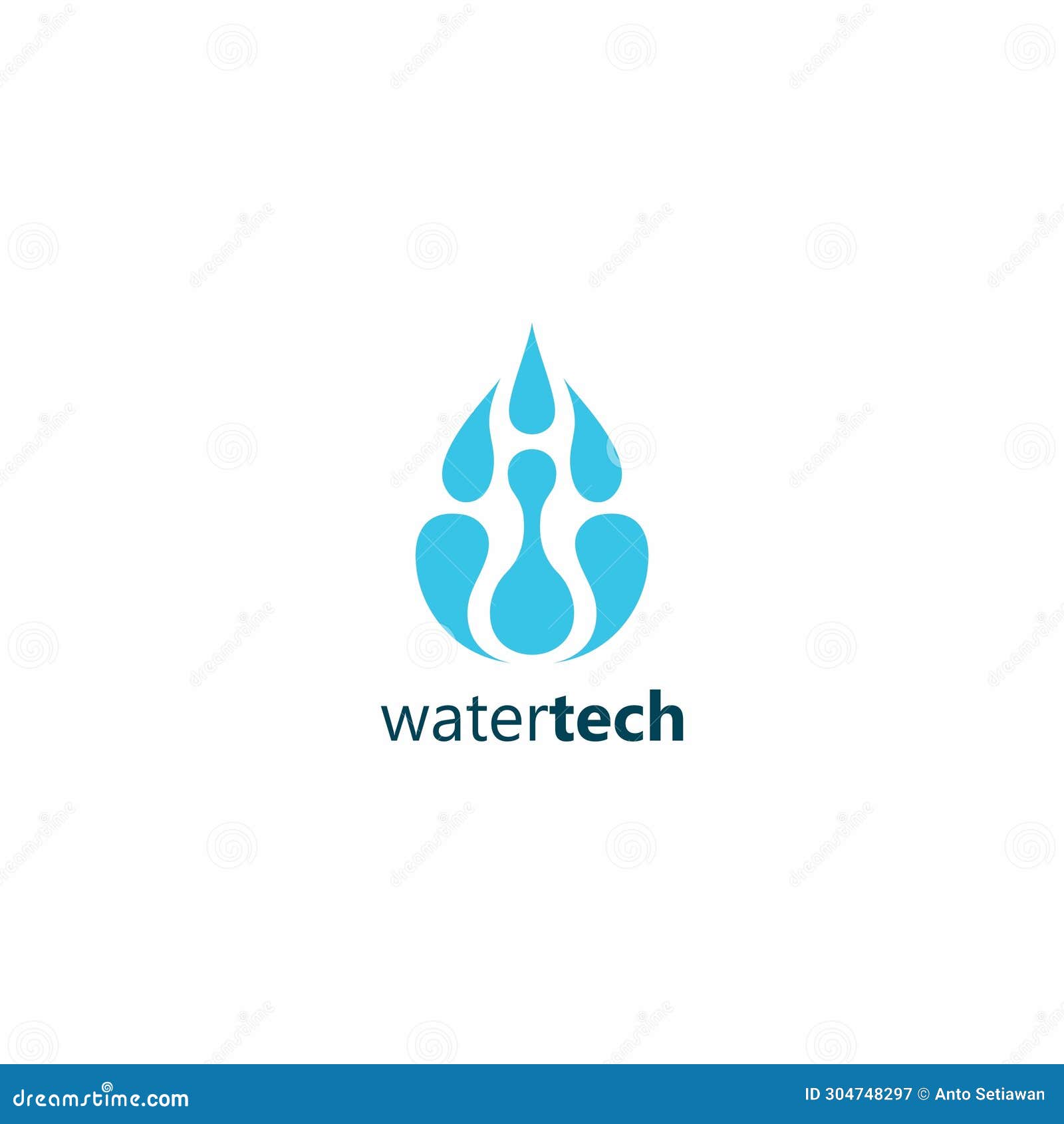 Water Tech Logo with Blue Color Stock Illustration - Illustration of water, design: 304748297