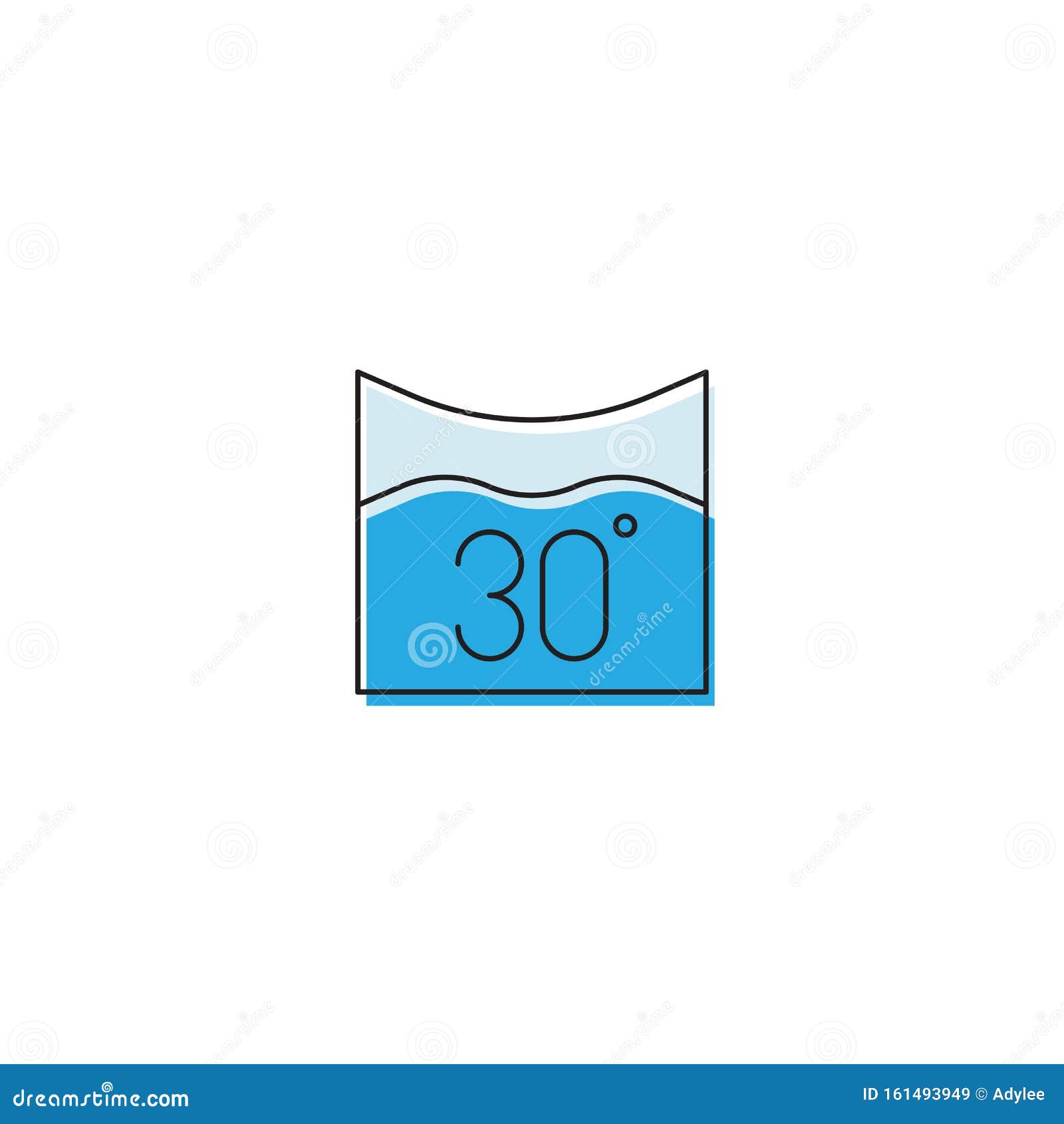 Water Temperature 30 Degrees Celsius Vector Icon Symbol Isolated on ...
