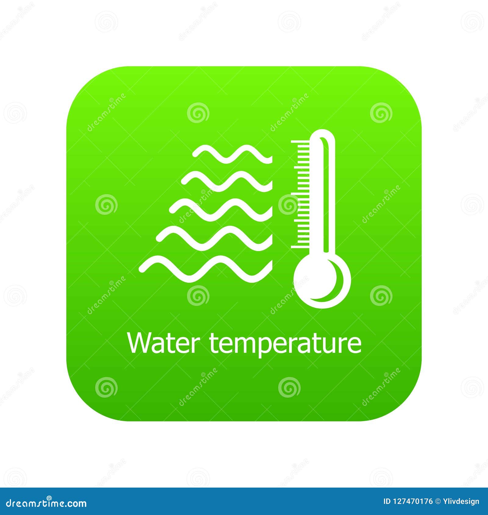 Water Temperature Icon Green Vector Stock Vector - Illustration of logo ...