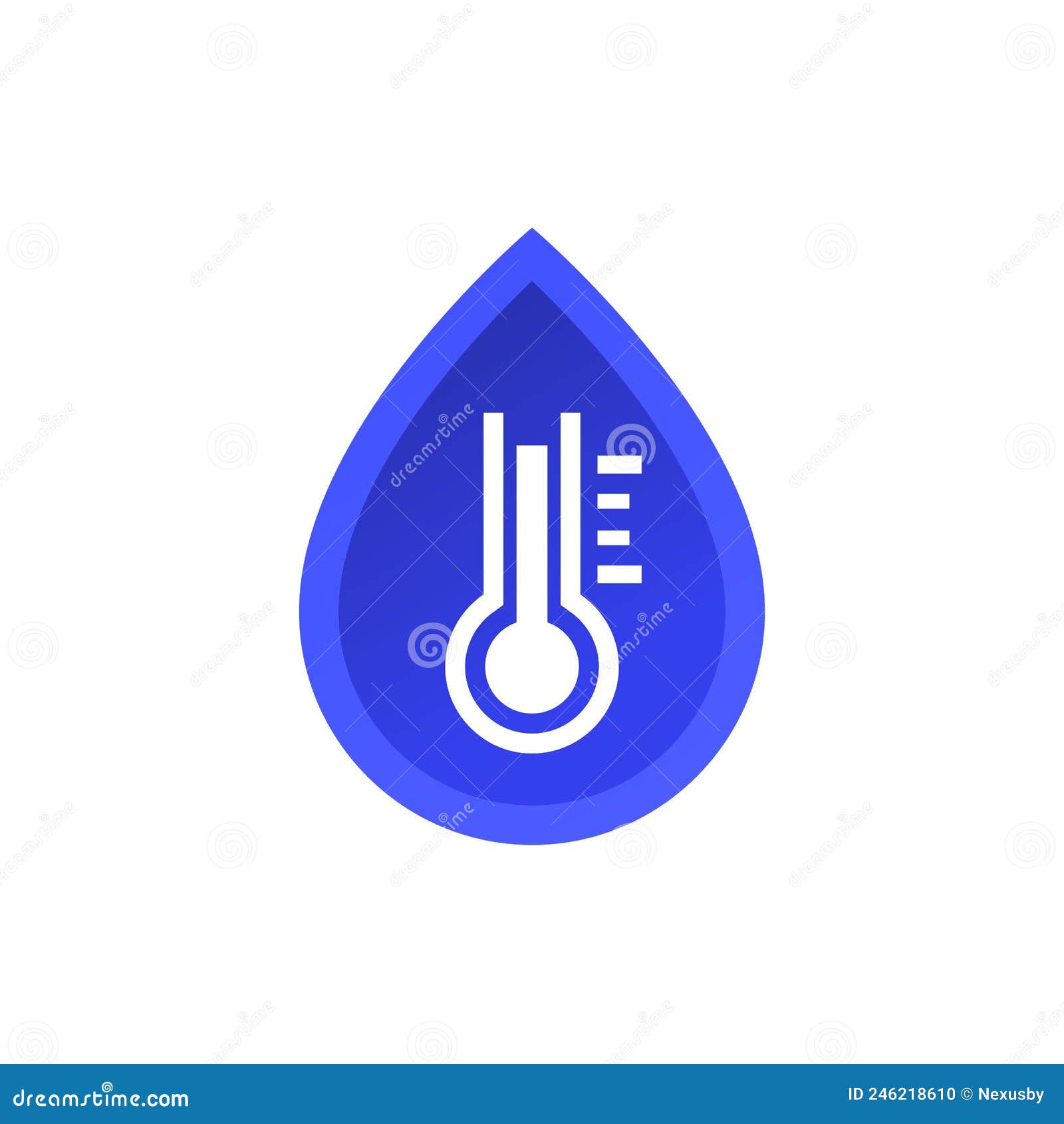 Water Temperature Icon with a Thermometer Stock Vector - Illustration ...