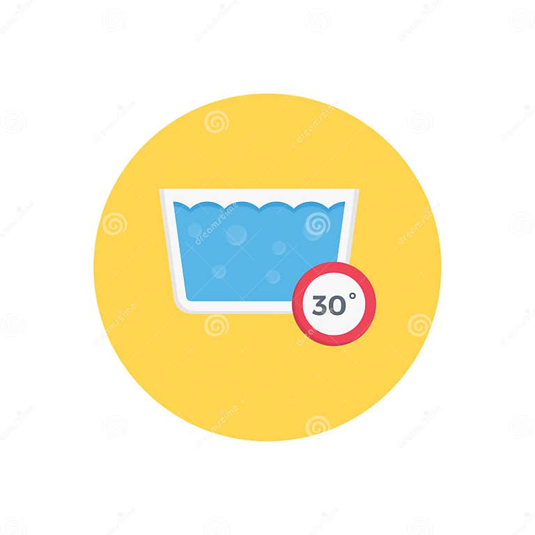 Water Temperature Vector Flat Colour Icon Stock Vector - Illustration ...