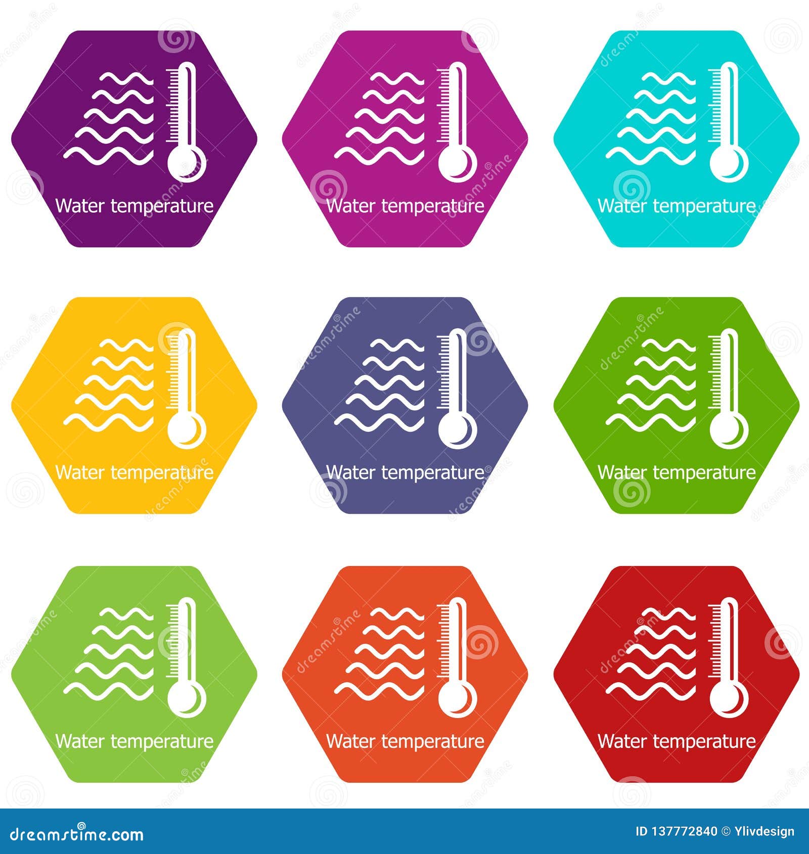Water Temperature Icons Set 9 Vector Stock Vector - Illustration of ...