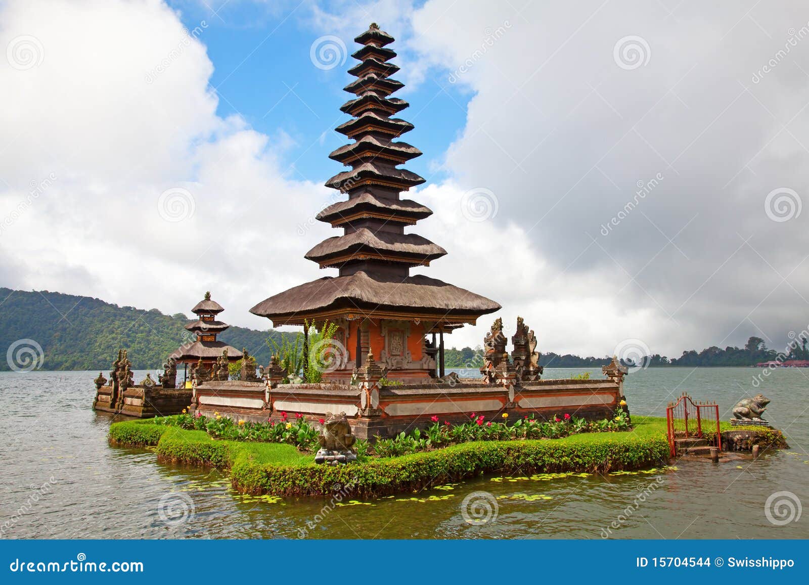 Water temple stock photo. Image of famous, cloud, gunung - 15704544