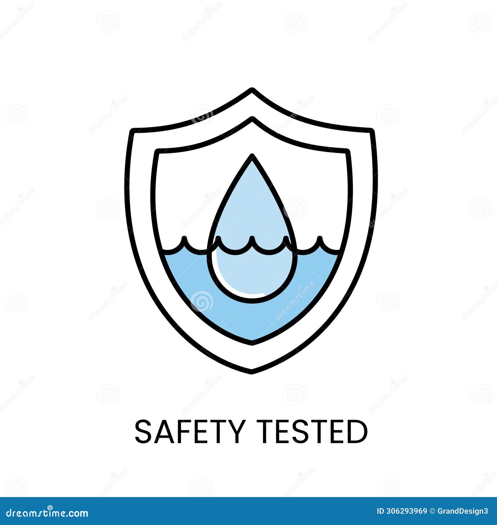 Water Tested for Safety Vector Line Icon with Editable Stroke for ...