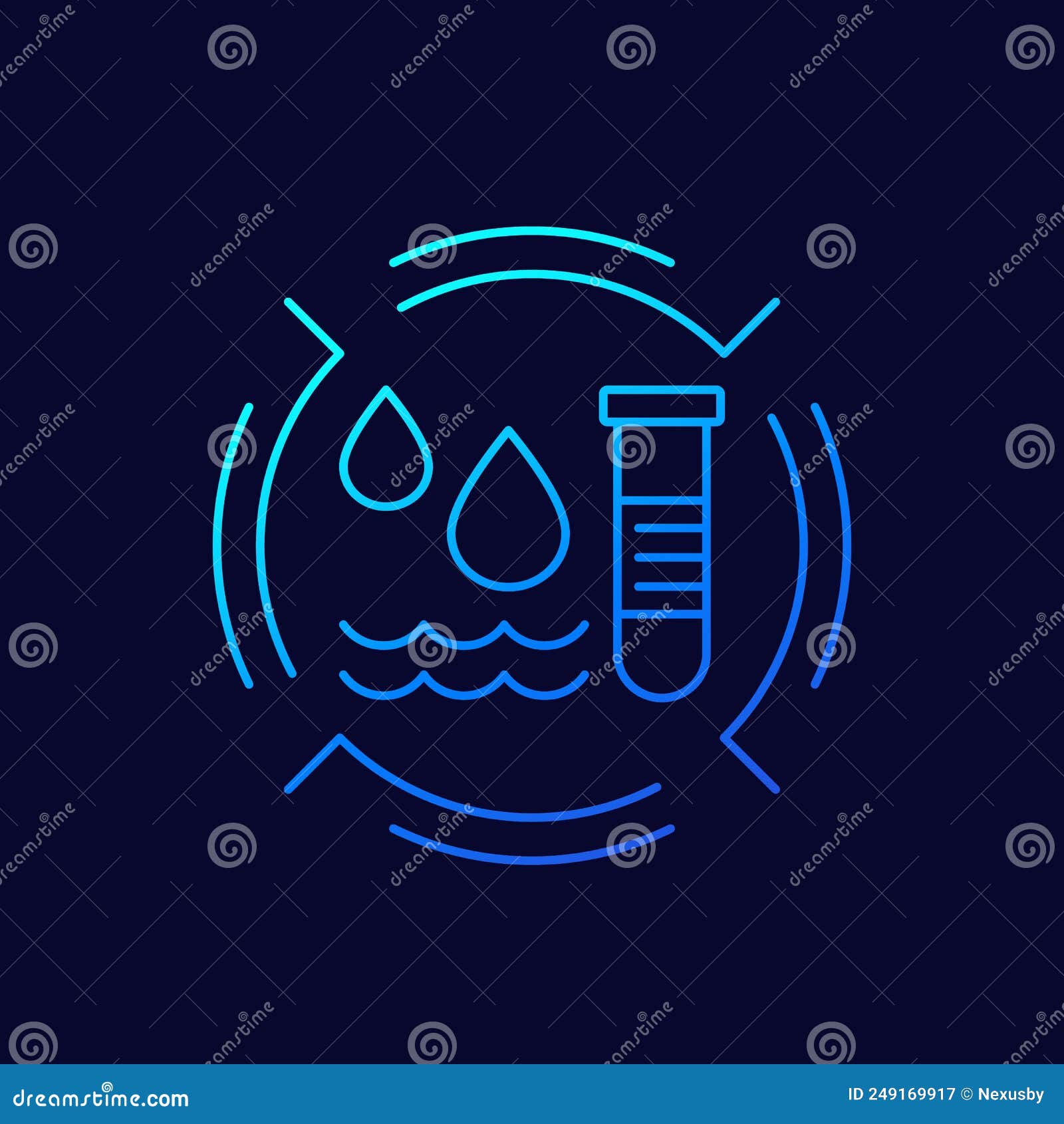 Water Testing Icon, Linear Style Stock Vector - Illustration of vector ...