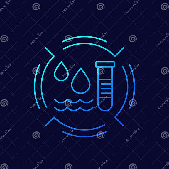 Water Testing Icon, Linear Style Stock Vector - Illustration of vector ...