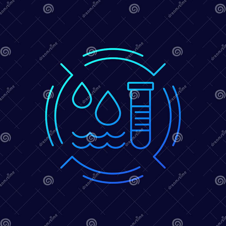 Water Testing Icon, Linear Style Stock Vector - Illustration of vector ...