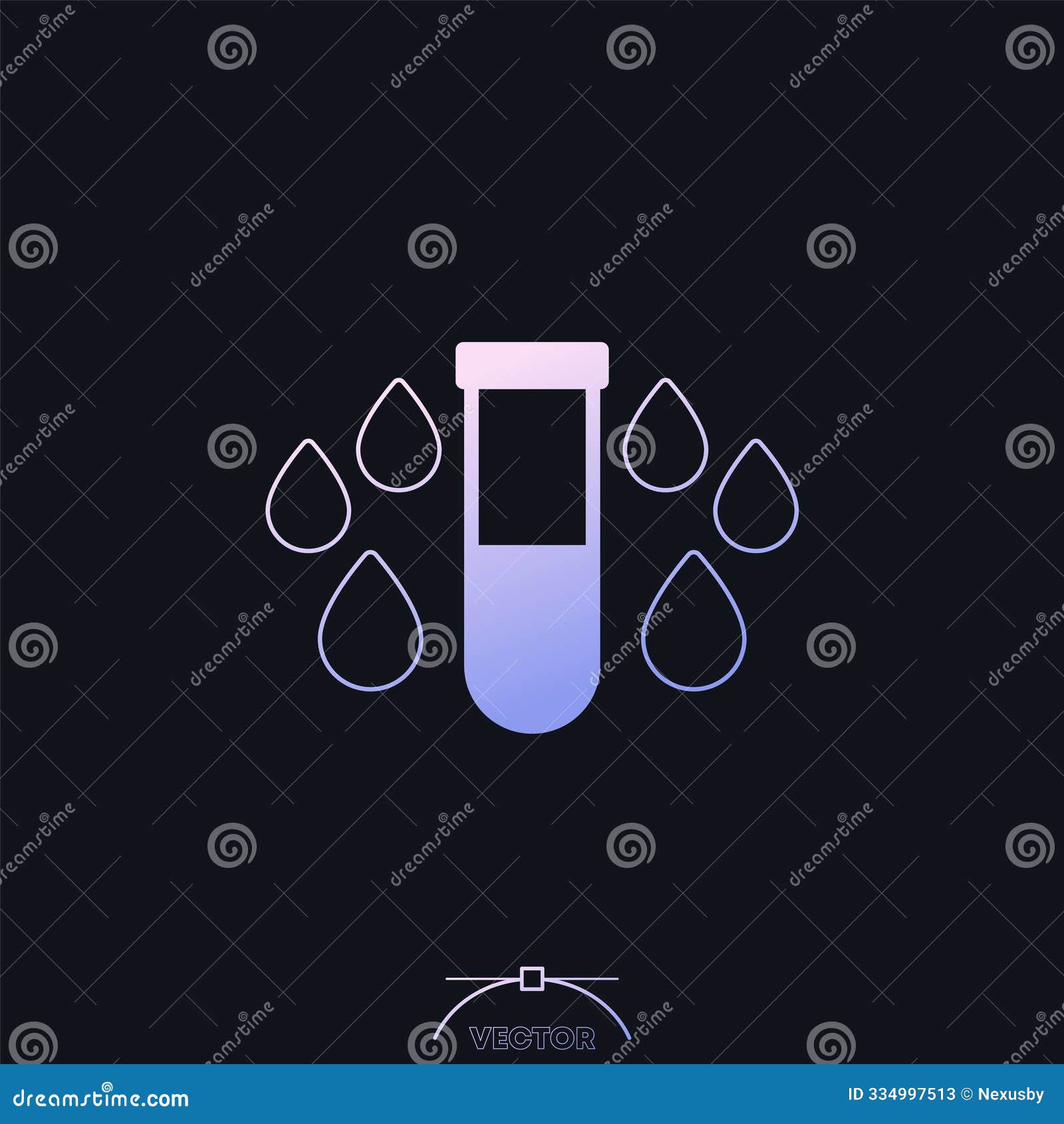 Water Testing Icon with a Sample Tube, Vector Stock Illustration ...