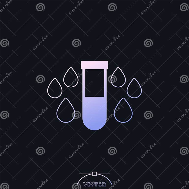 Water Testing Icon with a Sample Tube, Vector Stock Illustration ...