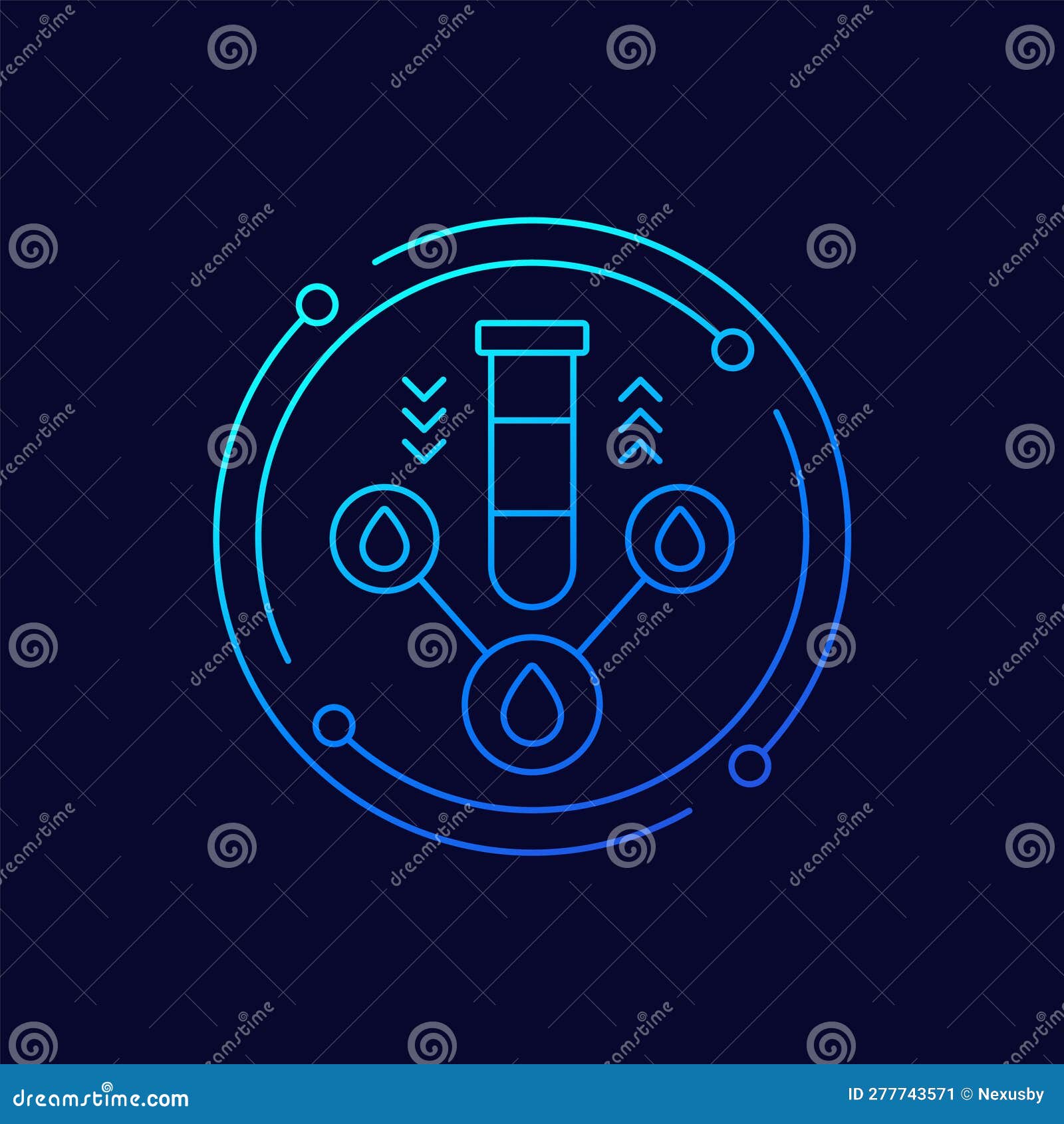 Water Testing Icon with a Test Tube, Linear Design Stock Vector ...