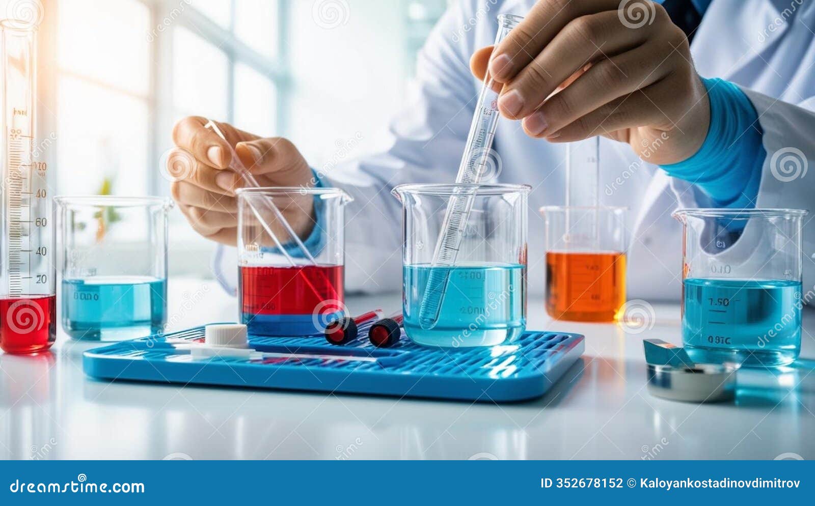 Water Testing in a Laboratory: a Scientific Experiment Stock ...