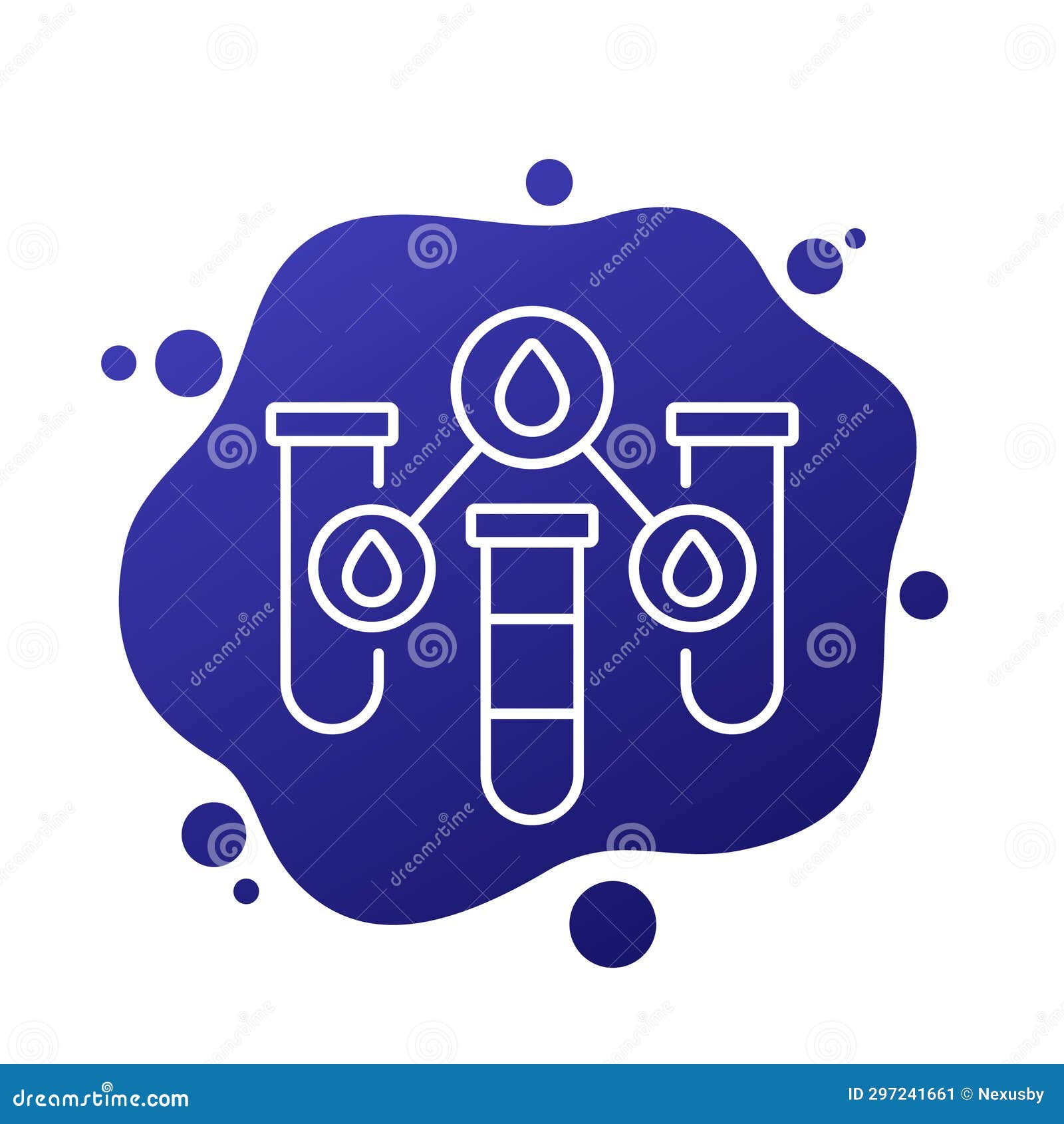 Water Testing Line Icon with Test Tubes, Vector Stock Illustration ...