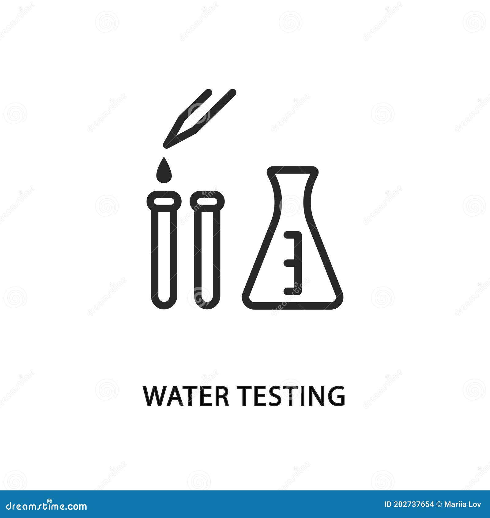 Water Testing. Vector Illustration Chemical Water Research and Analysis ...
