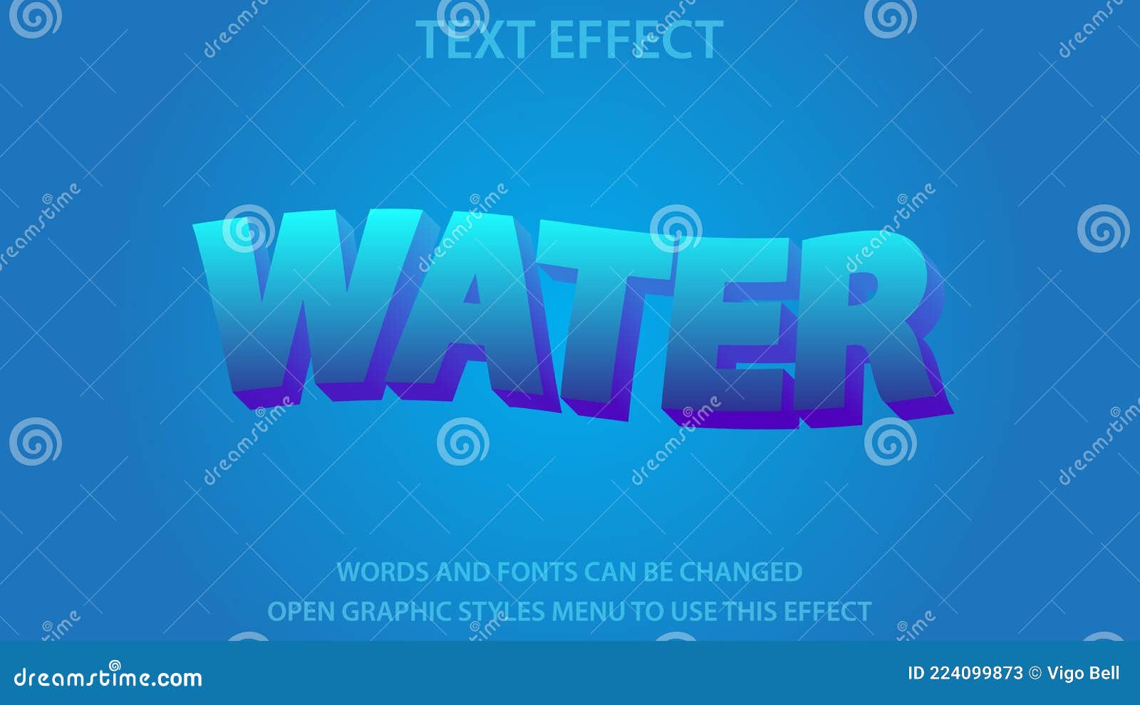 Water Text Effect (editable) Stock Vector - Illustration of isolated ...